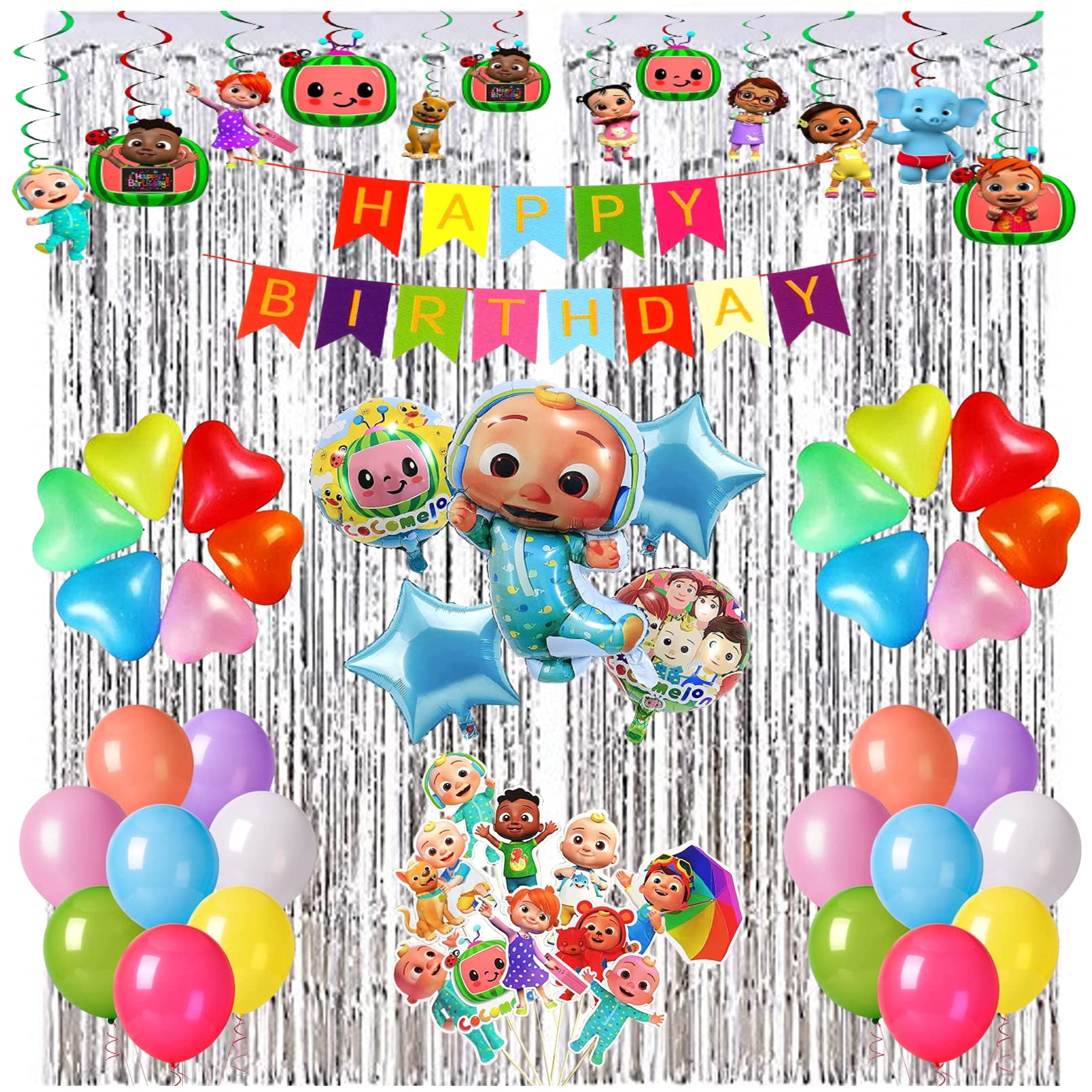 Buy Blue Rocks Cocomelon Theme Birthday Decorations Combo Set of 77 Pcs ...