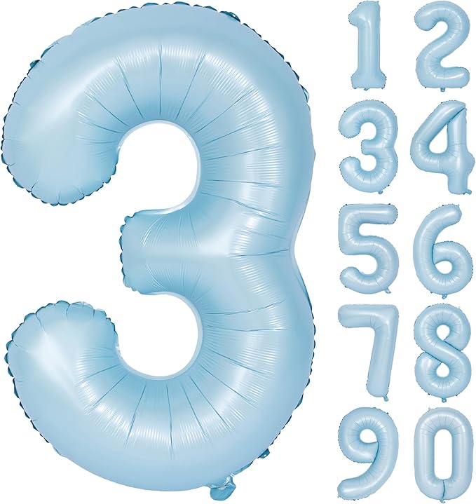 Amazon.com: 40 In Matte Blue Number Balloons Helium Foil Mylar Balloon ...