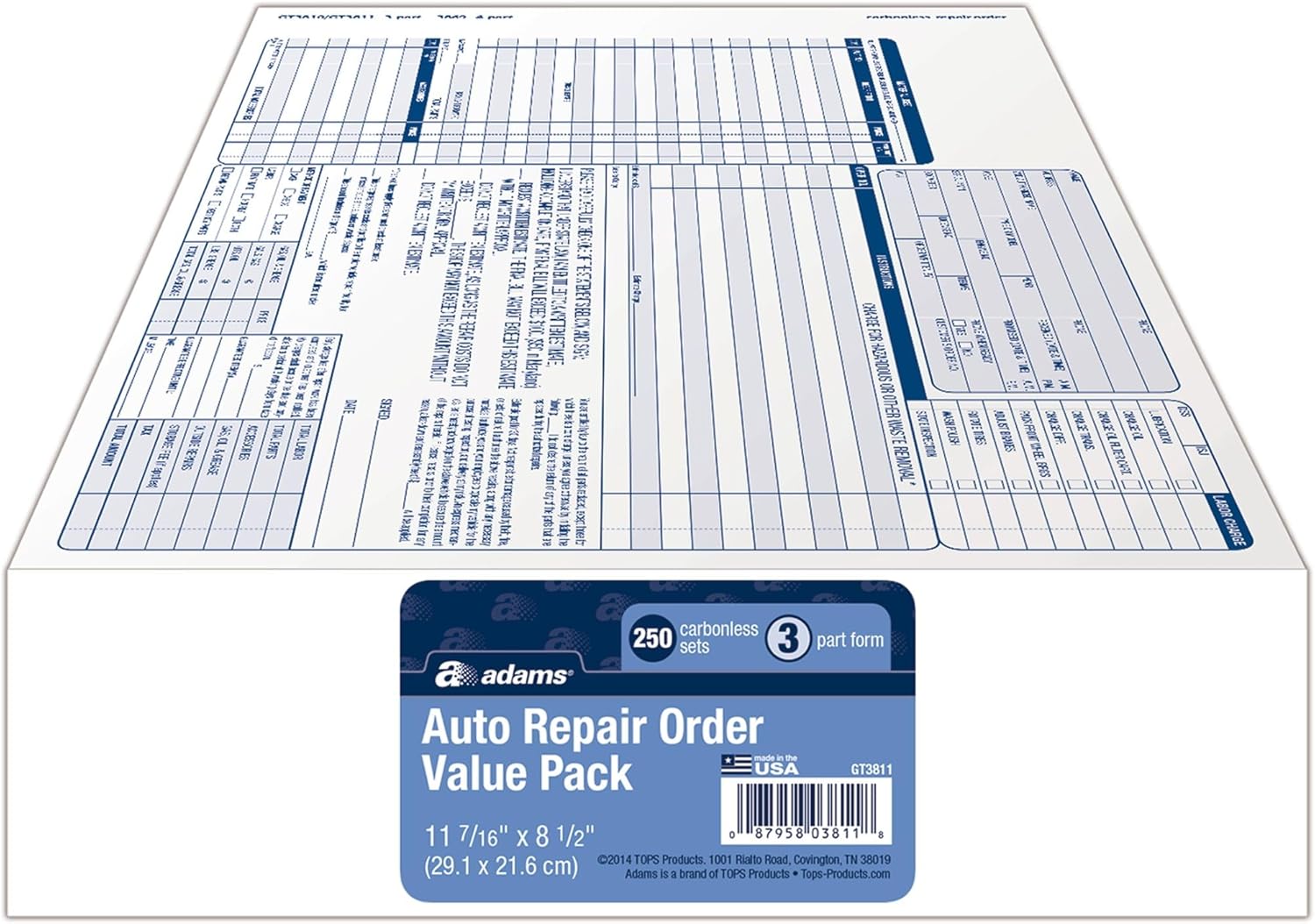 Amazon.com : Adams Garage Repair Order Forms, 8.5 x 11 Inch, 3 Parts ...