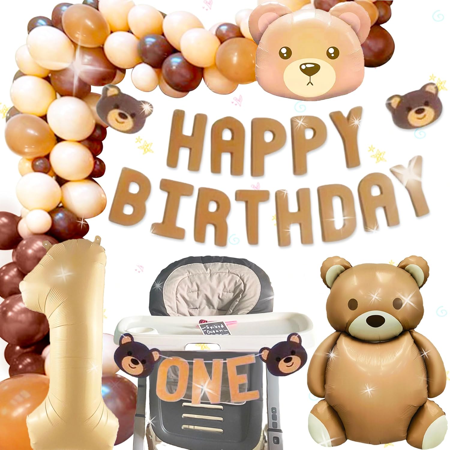 Amazon.com: My Beary 1st Birthday Banner for Teddy Bear First Birthday ...