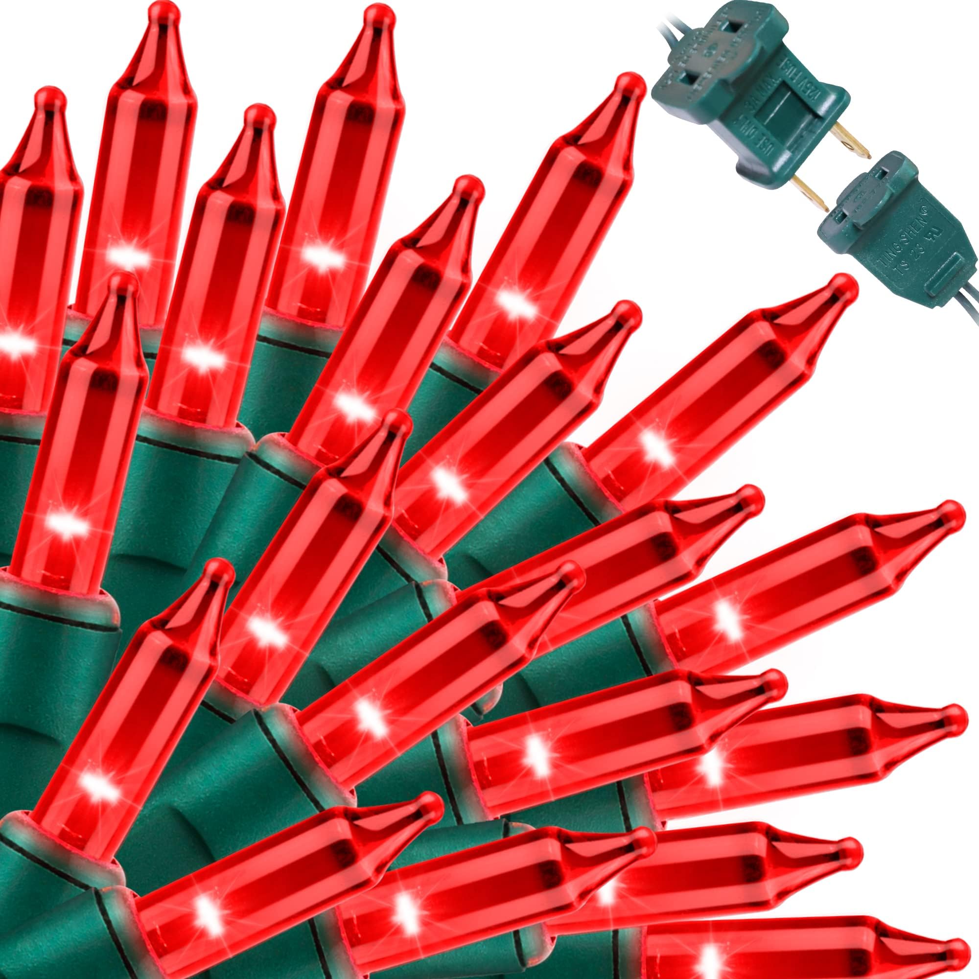 Vicila Red LED String Lights Christmas, USB Tree Lights Remote Control ...