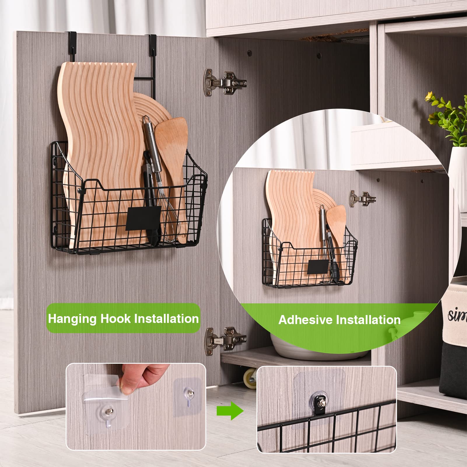 Ormeli 3 Pack Over The Cabinet Door Organizer, Cabinet Door Storage for ...