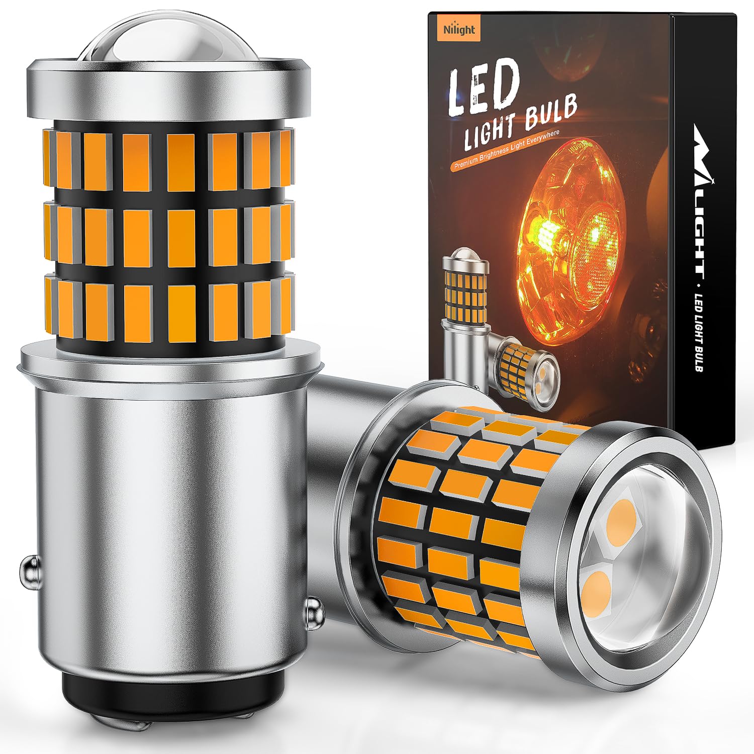 Amazon.com: Nilight 1157 LED Bulb 2PCS 57LED Amber Yellow 2057 2357 ...