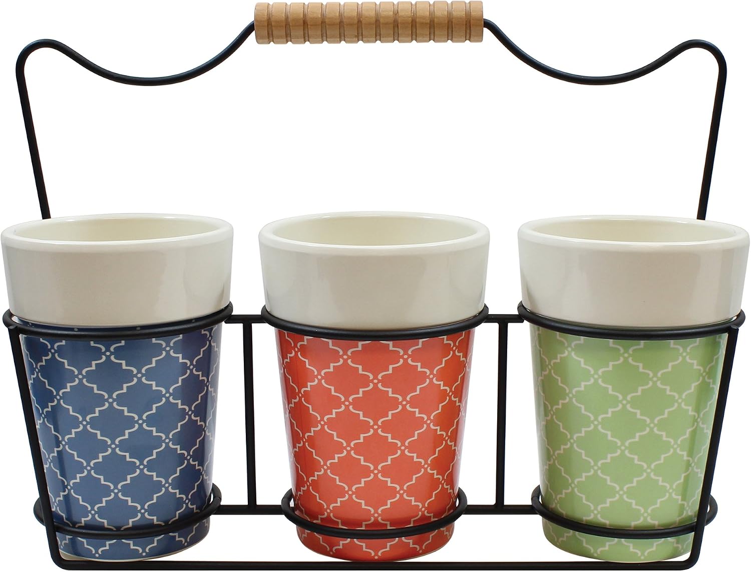 Amazon.com: Tablecraft Farmhouse Collection Utensil Holder Set, Black ...