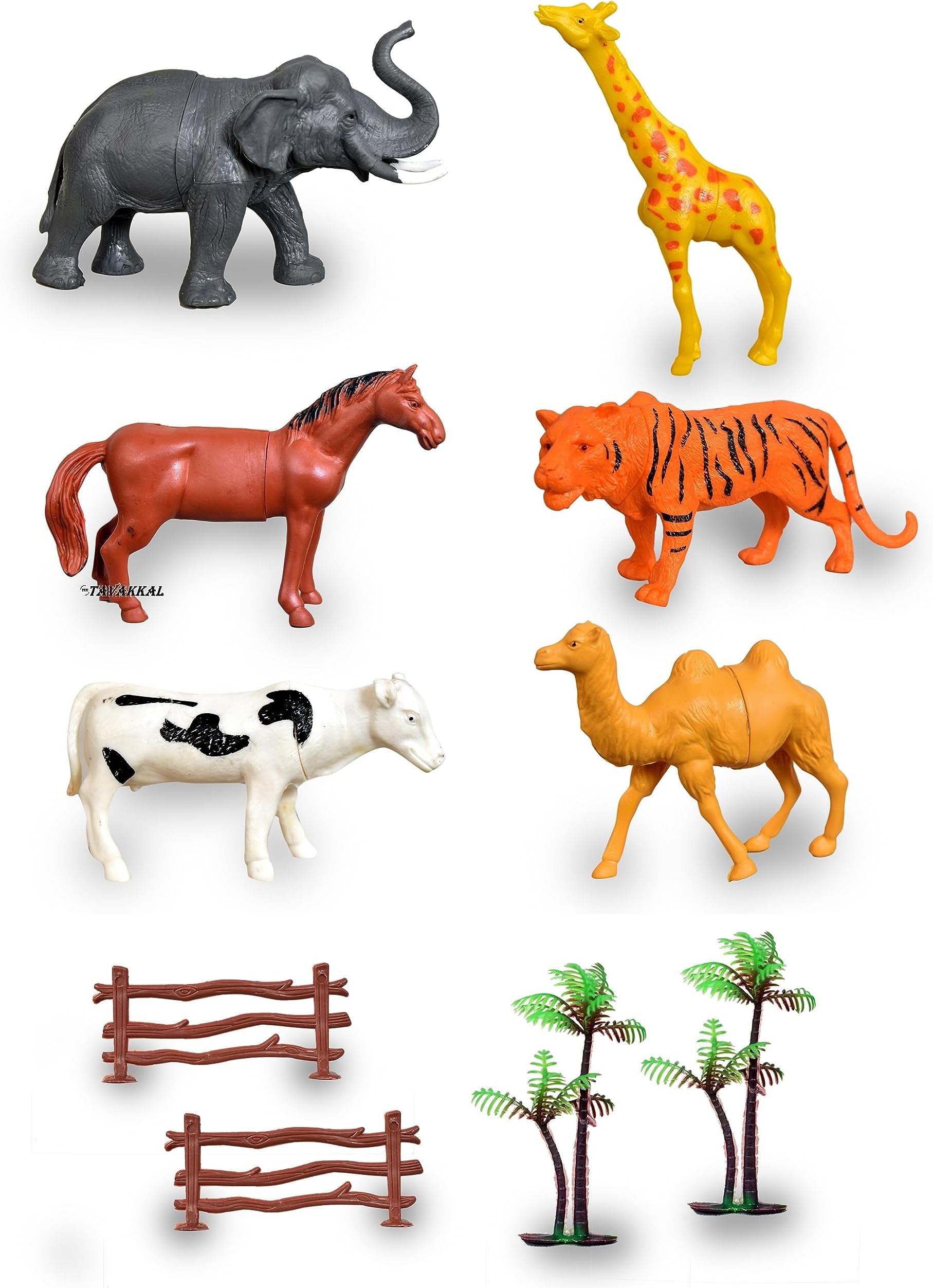 SUPER TOY Wild Animal Toys Figure Playing Set for Kids - Pack of 6 ...