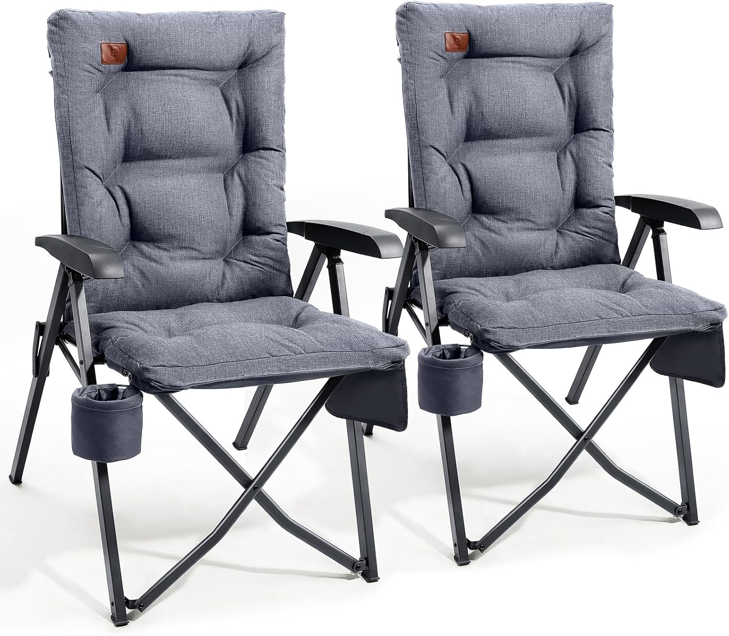 EVER ADVANCED Luxury Camping Chairs 2 Set for Adults Heavy Duty High ...