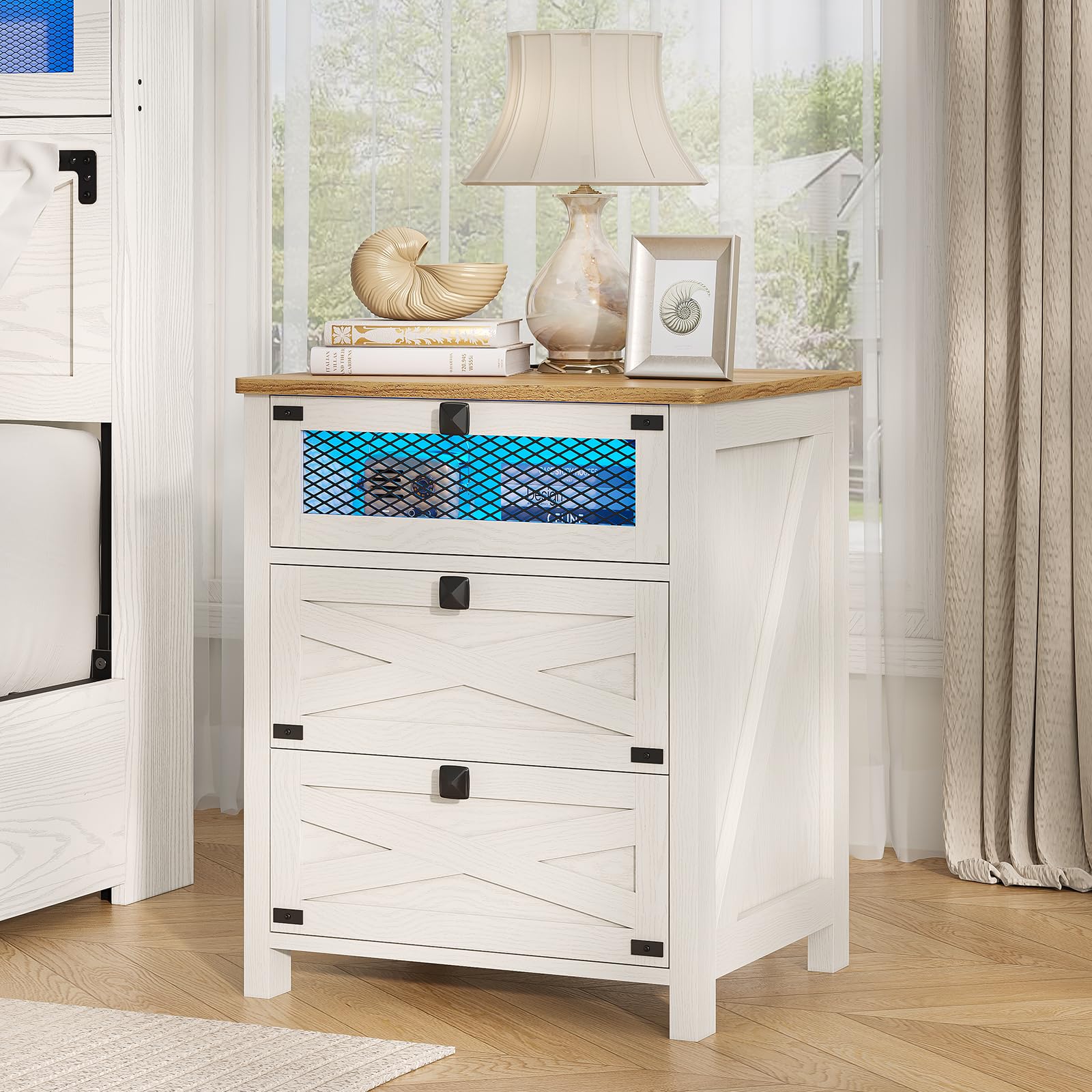 Amazon.com: Hasuit Farmhouse Night Stand for Bedroom, Rustic Vintage ...