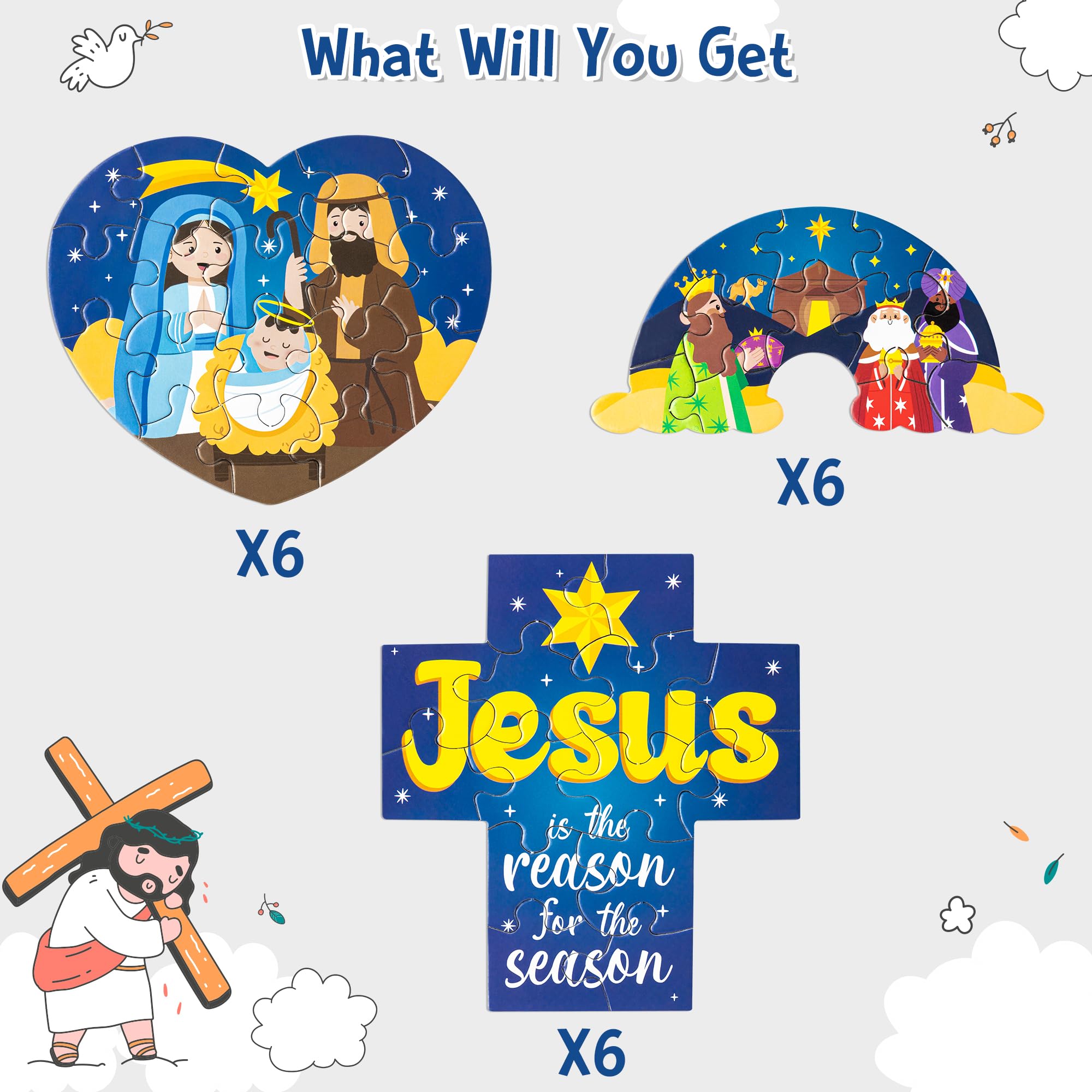 Snapklik.com : 18pcs Jesus Is The Reason For The Season Puzzles ...
