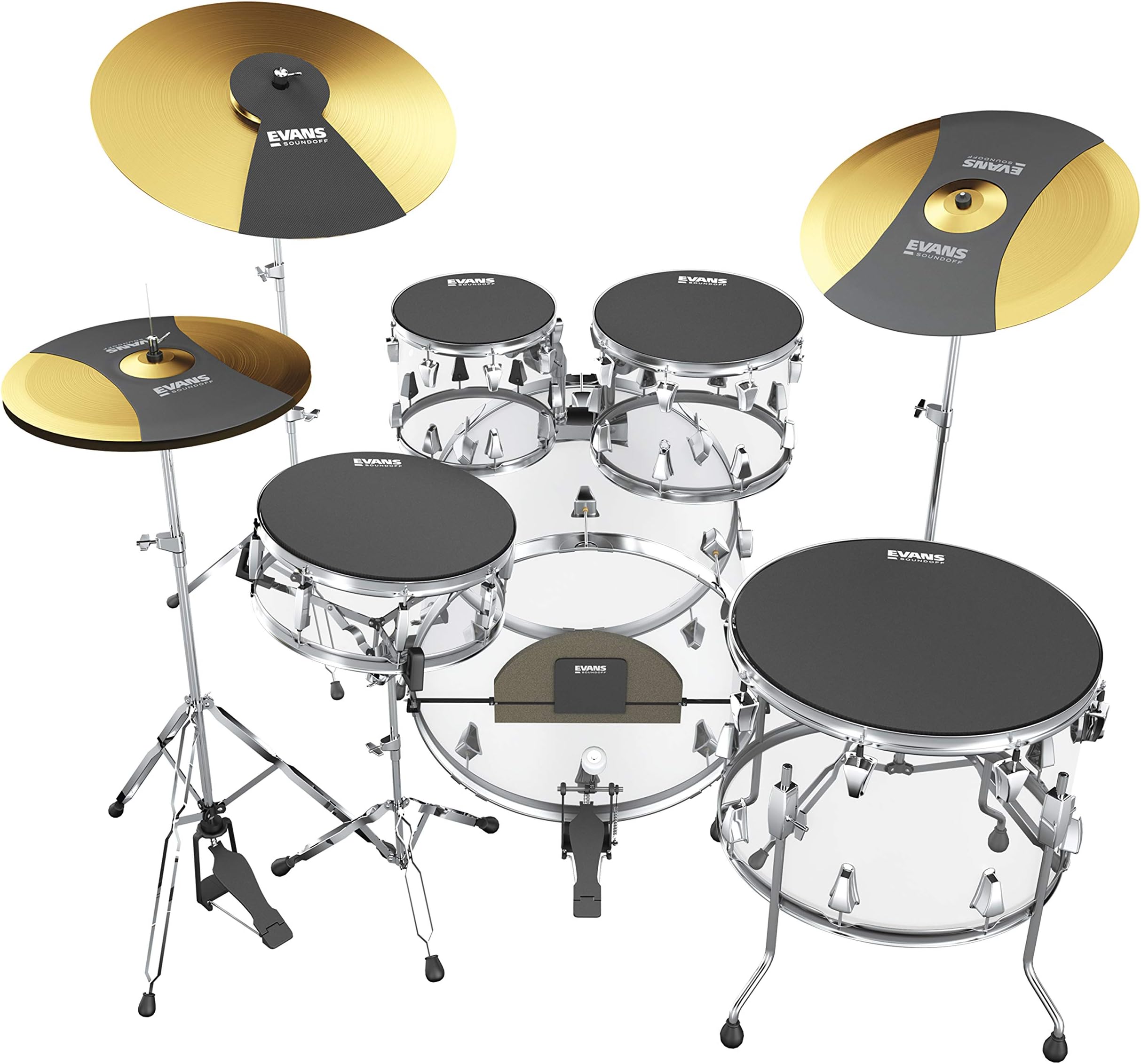 Amazon.com: Evans Soundoff Drum Mute Pads - Full Box Drum Pad Set ...
