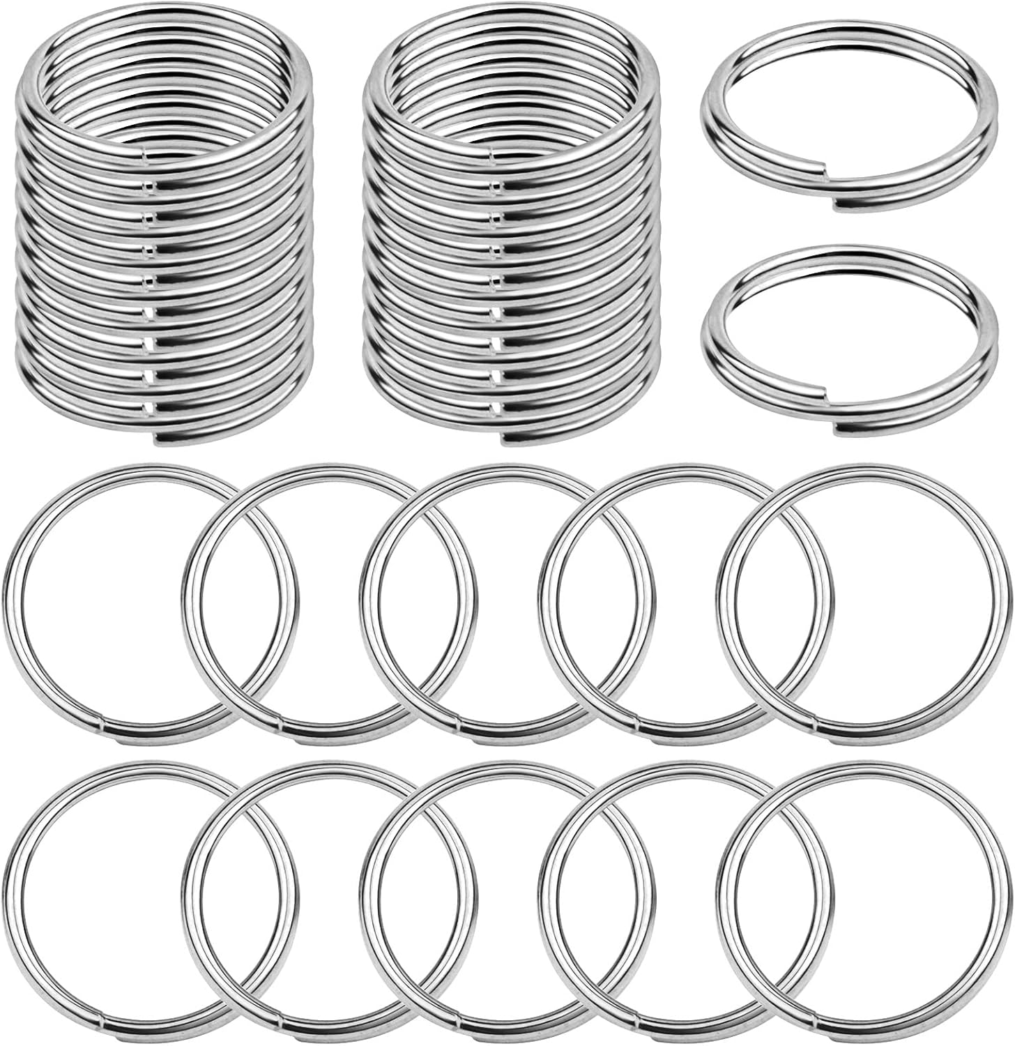 Amazon.com: Aylifu 500pcs 10 mm Silver Alloy Split Jump Rings Double ...