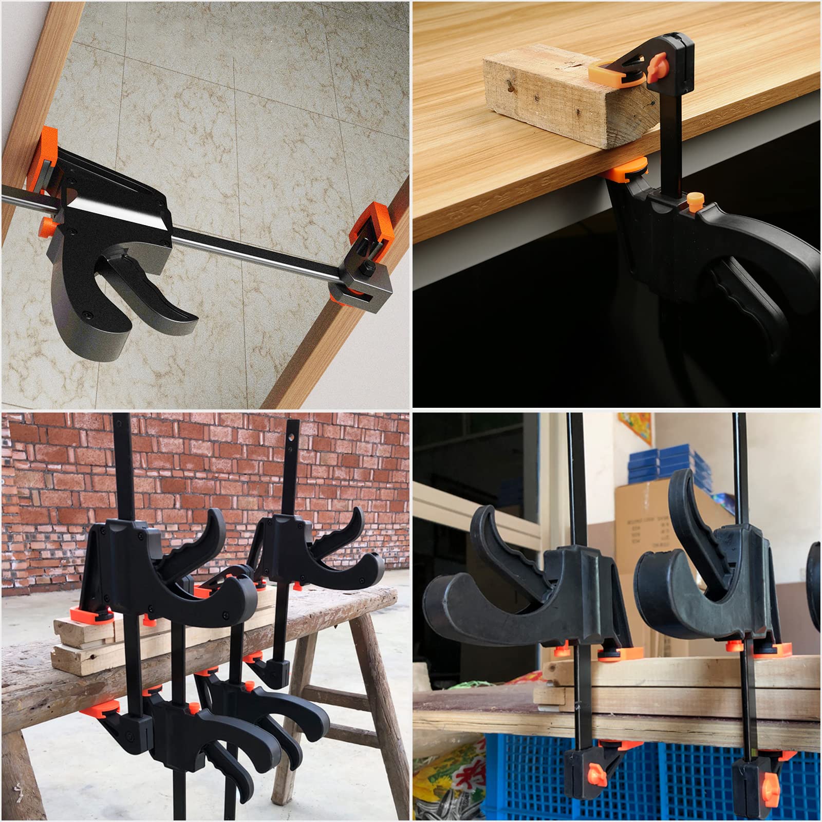 Snapklik.com : 6 Inch And 4 Inch Bar Clamps For Woodworking, 4 Pack ...