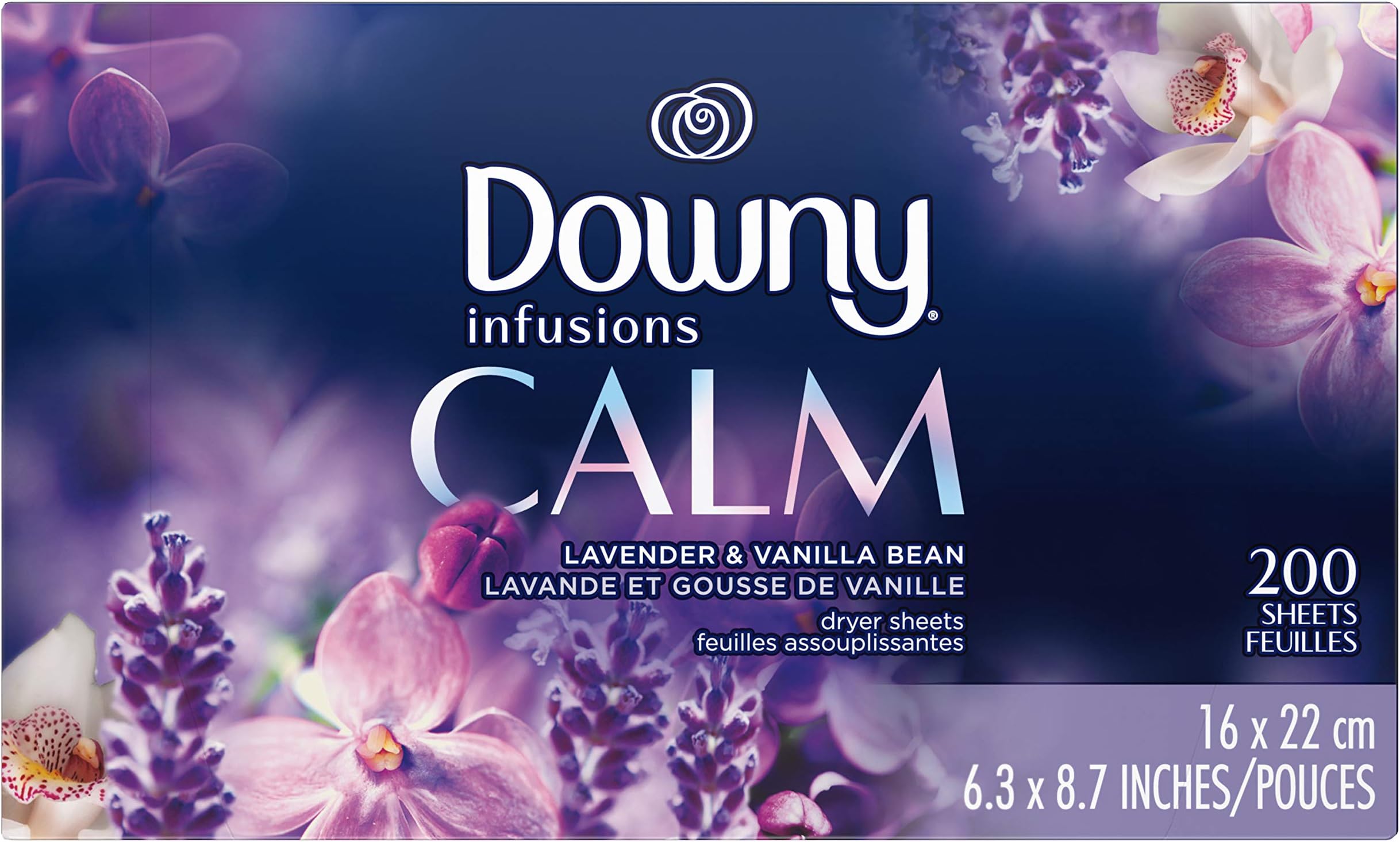 Downy Infusions Dryer Sheets Laundry Fabric Softener, Calm Scent ...