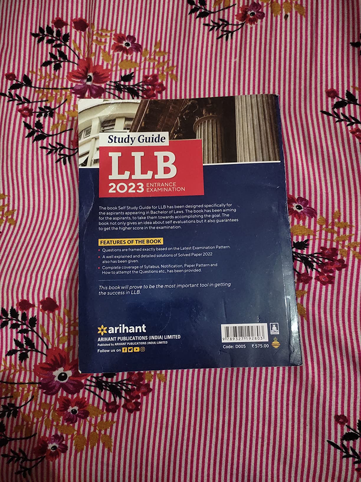 Self Study Guide LLB Entrance Examination 2023 : Arihant Experts ...