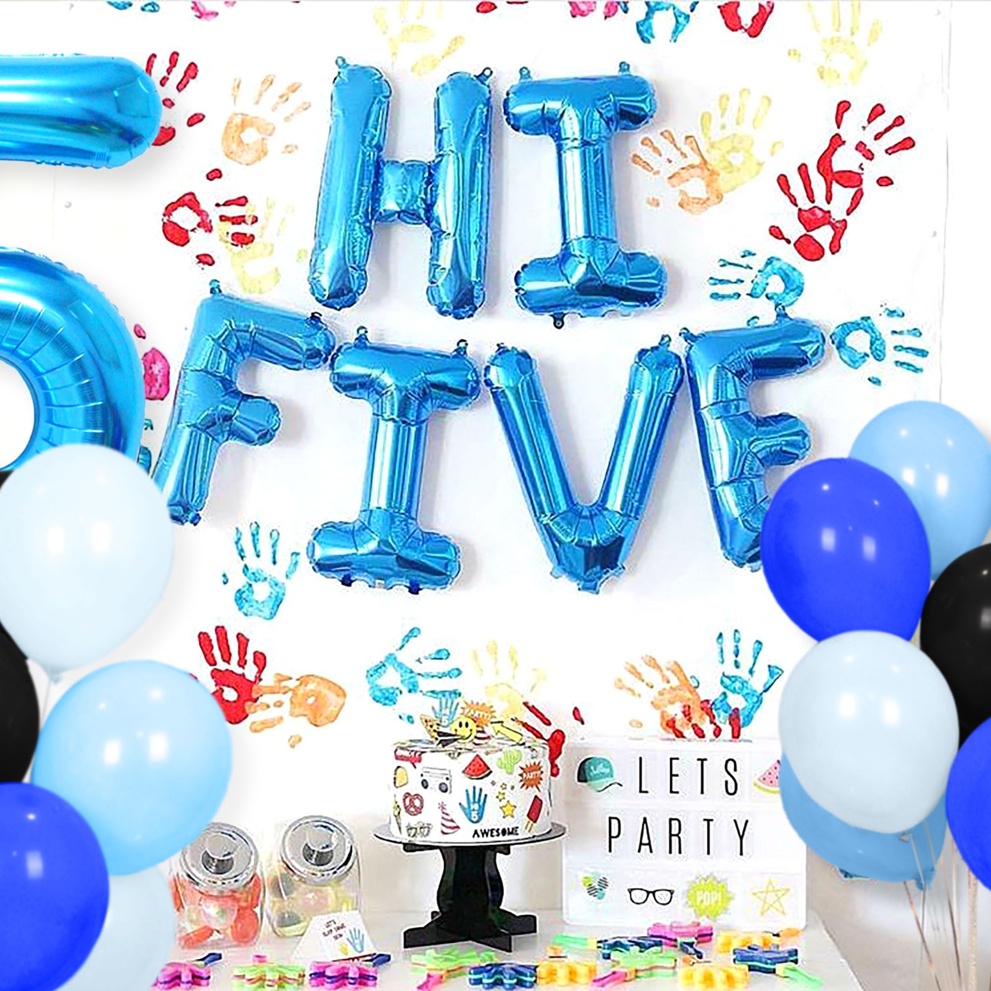 Snapklik.com : Blue Hi Five Birthday Party Decorations 5th Birthday ...