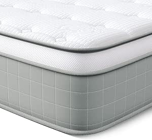 Amazon.com: Vesgantti King Size Mattress, 10 inch Innerspring Hybrid Pocket Spring King Bed ...