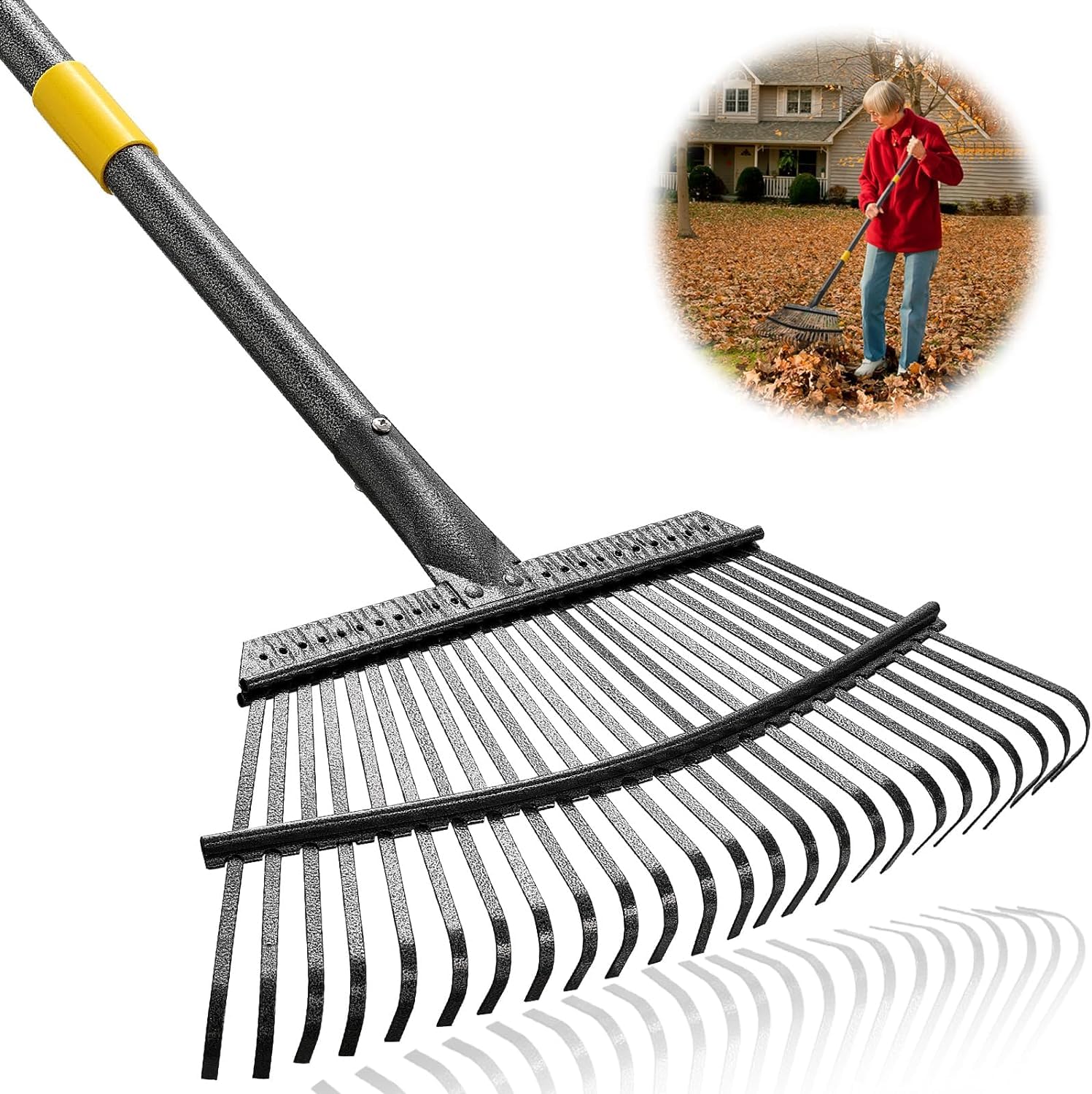 Snapklik.com : HARRMS Rake, Garden Rake For Leaves, Adjustable 79" Long ...