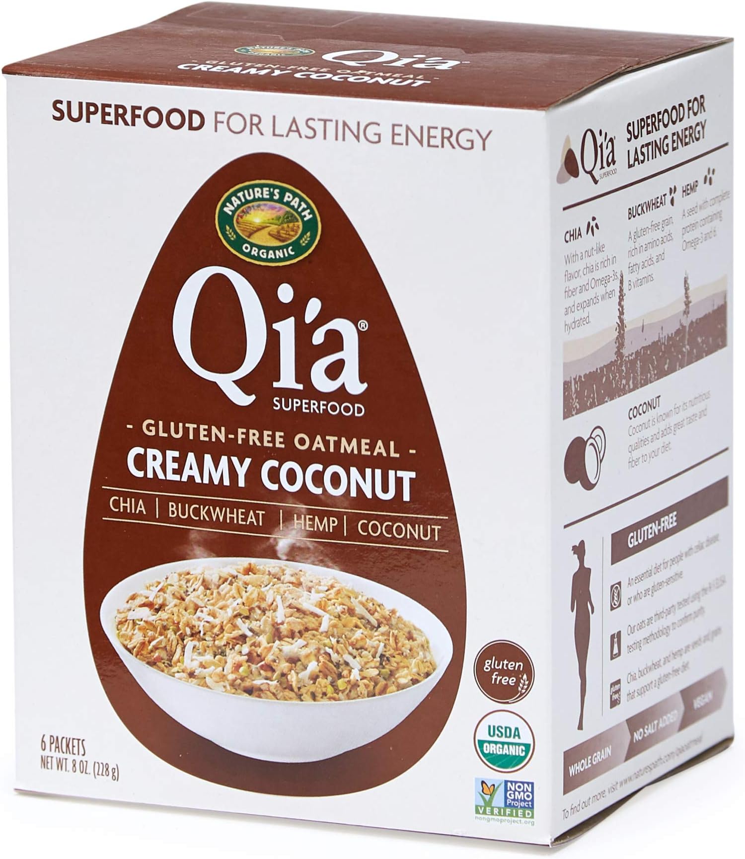 Amazon.com: Qi'a Superfood Organic Hot Oatmeal - Cinnamon Pumpkin Seed ...