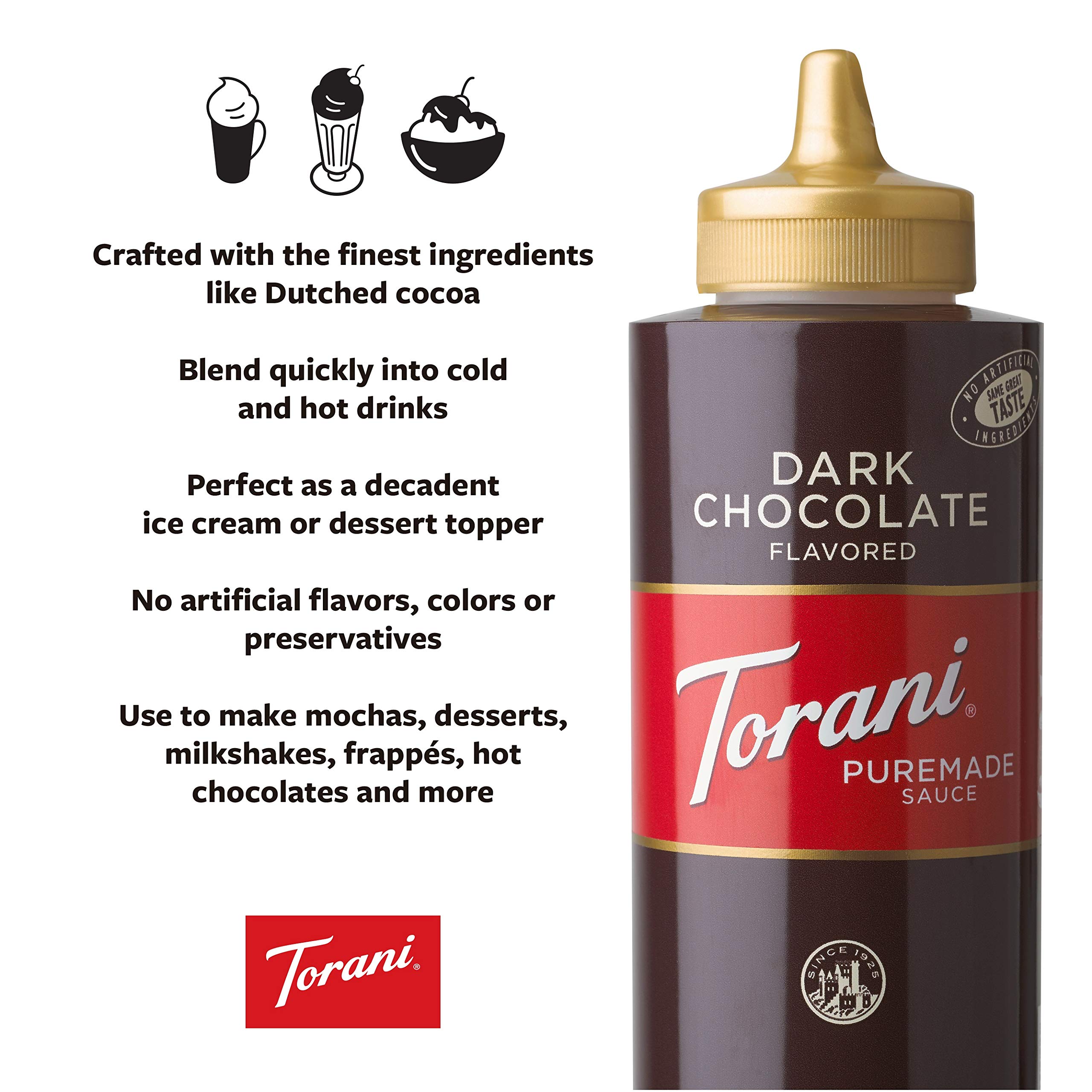 Snapklik.com : Torani Puremade Sauce, Dark Chocolate, 16.5 Ounces