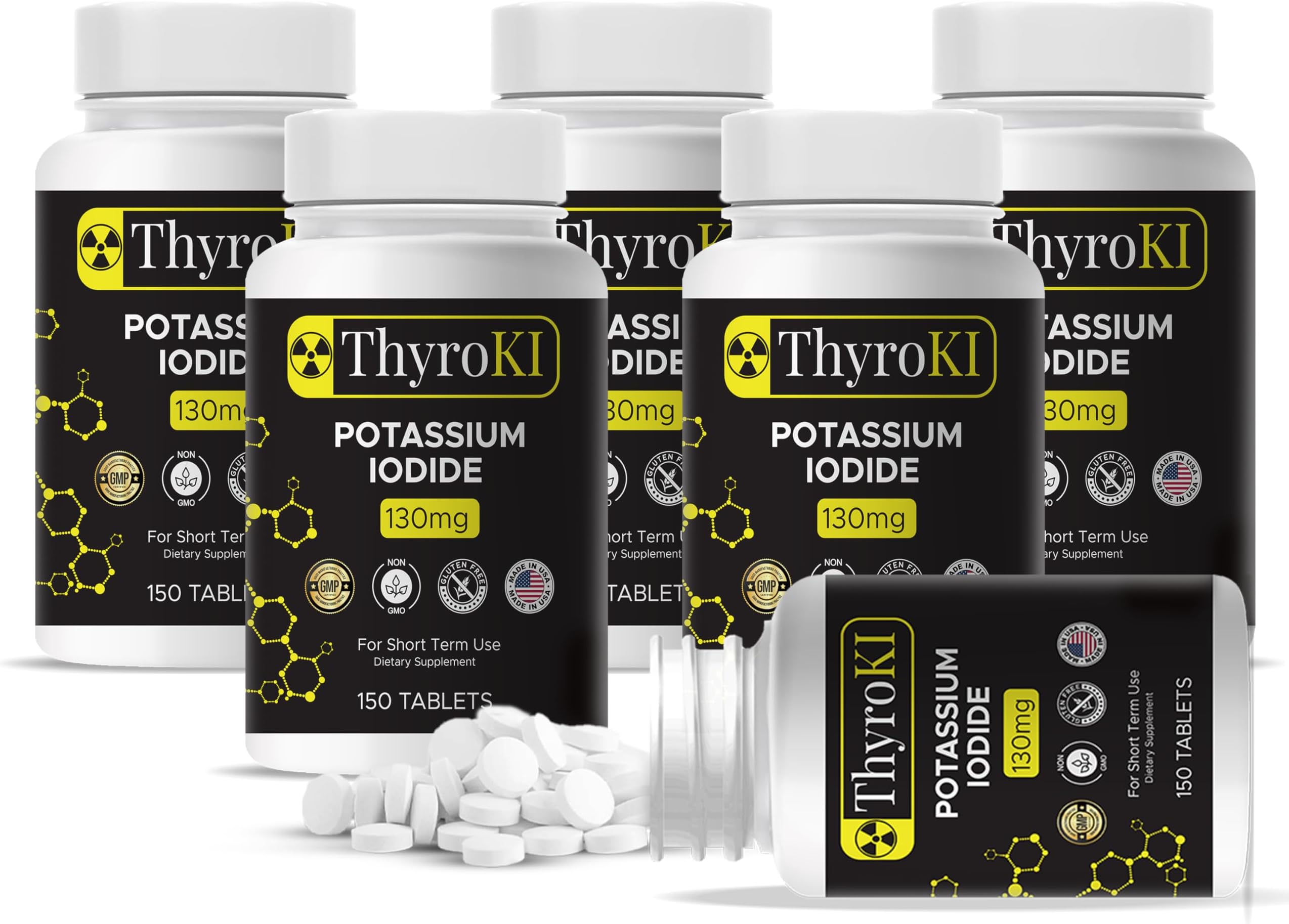 Amazon.com: Potassium Iodide Tablets 130 mg Pack of 6 (900 Tablets ...