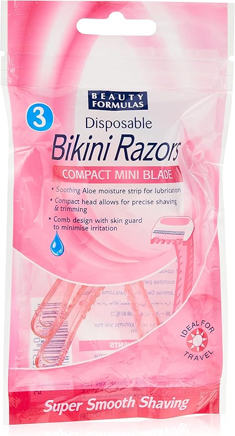 Beauty Formulas Disposable Bikini Razors Compact Mini Blade 3-Pieces ...