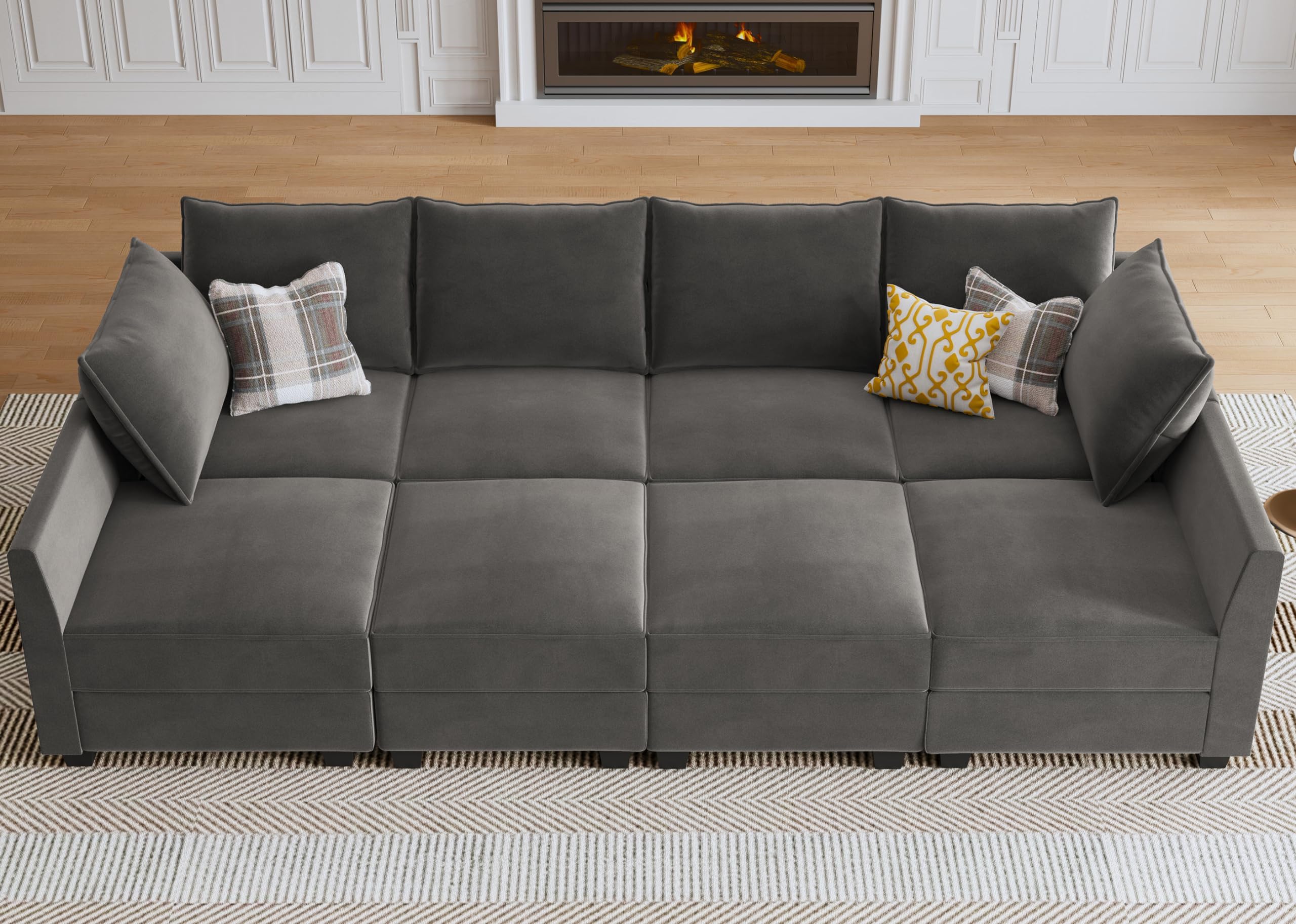 Amazon.com: Belffin Modular Sectional Sofa with Storage Chaises ...