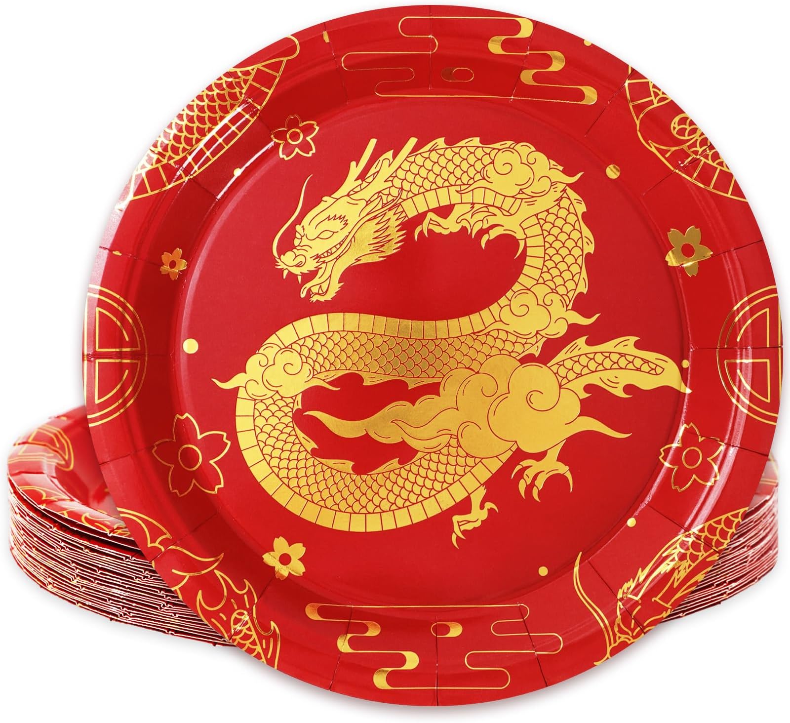 Amazon.com: Chinese New Year Blessing Paper Plates - 10 1/2" | Multi ...