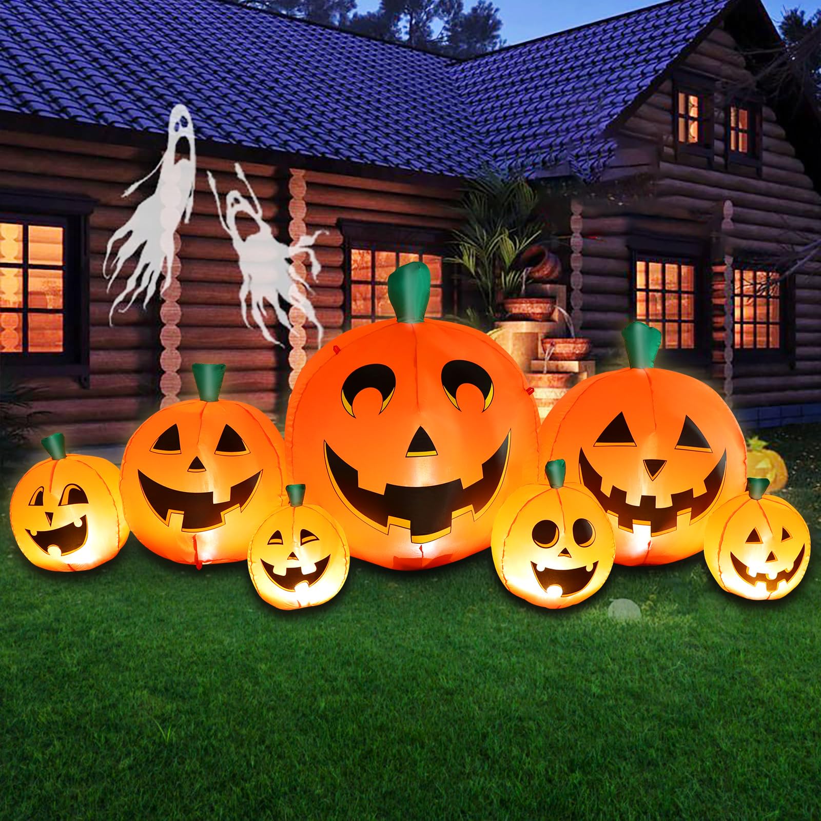 Amazon.com: Halloween Inflatable Pumpkin Outdoor Decoration, 8.5FT Long ...