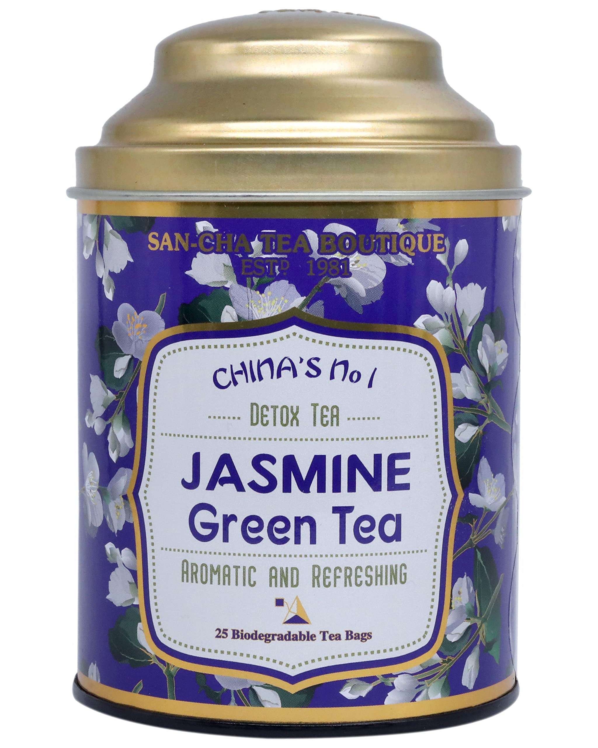 Buy Sancha Tea Boutique, Jasmine Green Tea Bags, 25 Pyramid Tea Bags ...