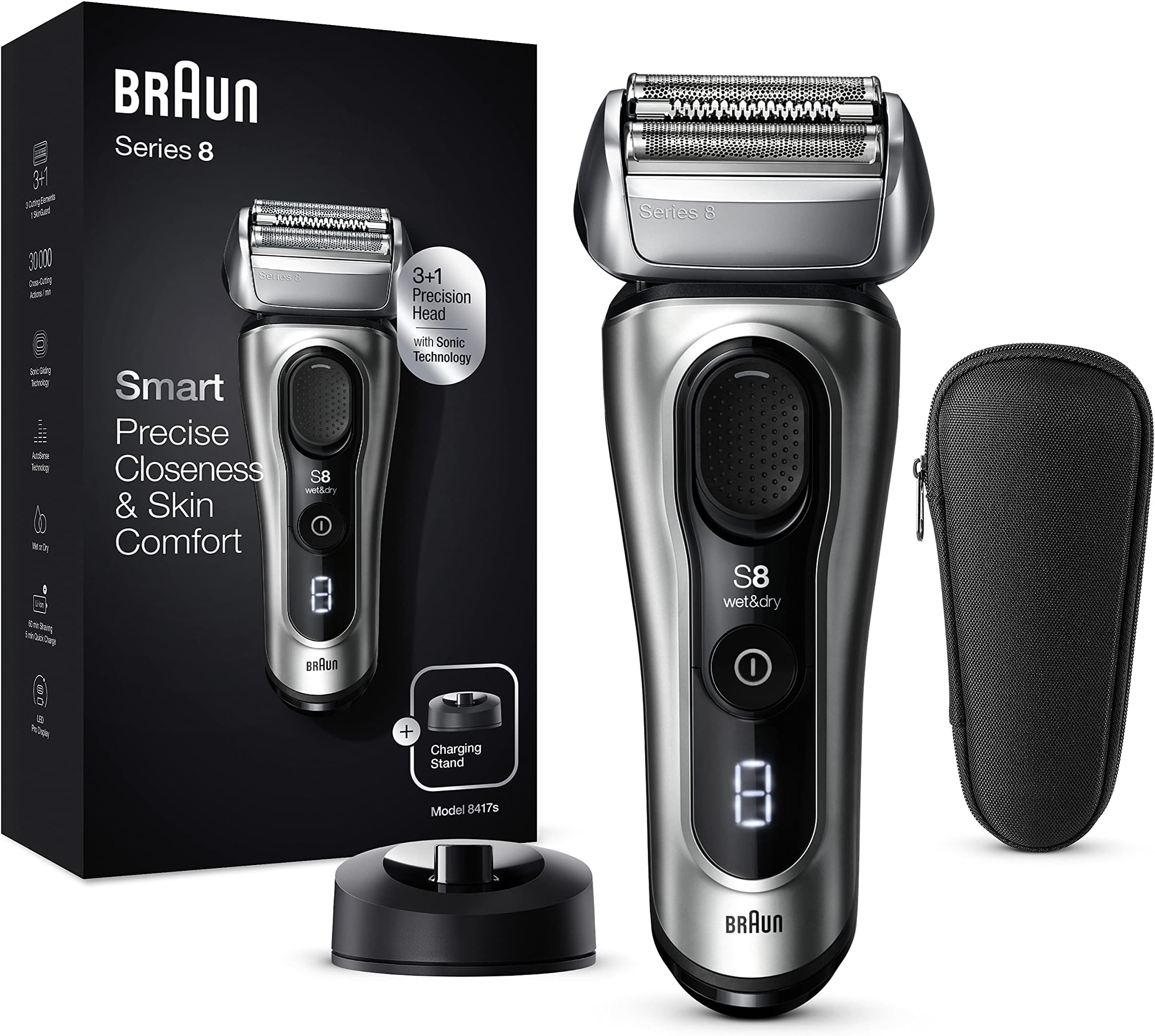 Amazon.com: Braun Electric Razor for Men, Series 8 8417s Foil Shaver ...