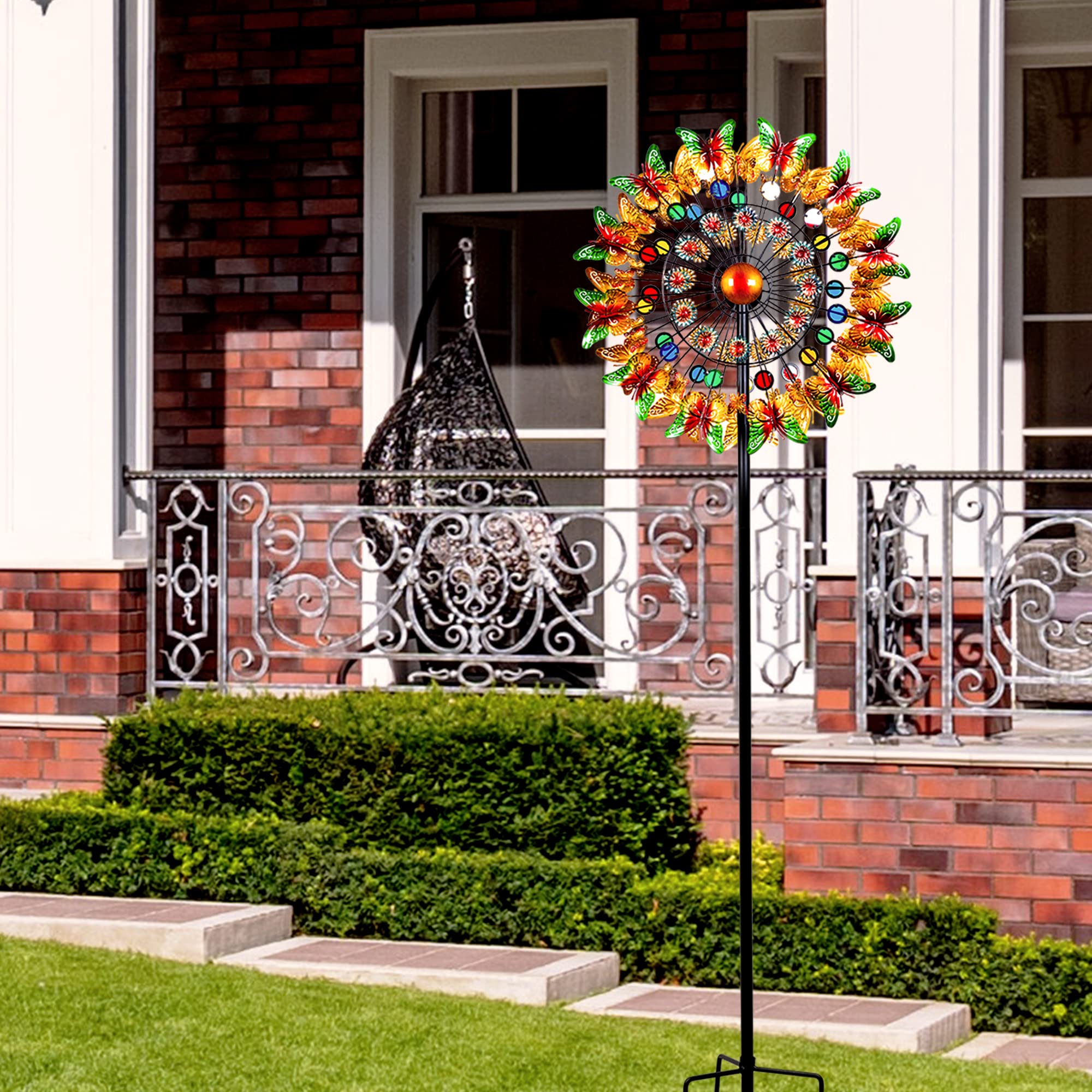 Pure Echo Garden Wind Spinner, Metal Windmill, Large Wind Sculpture ...