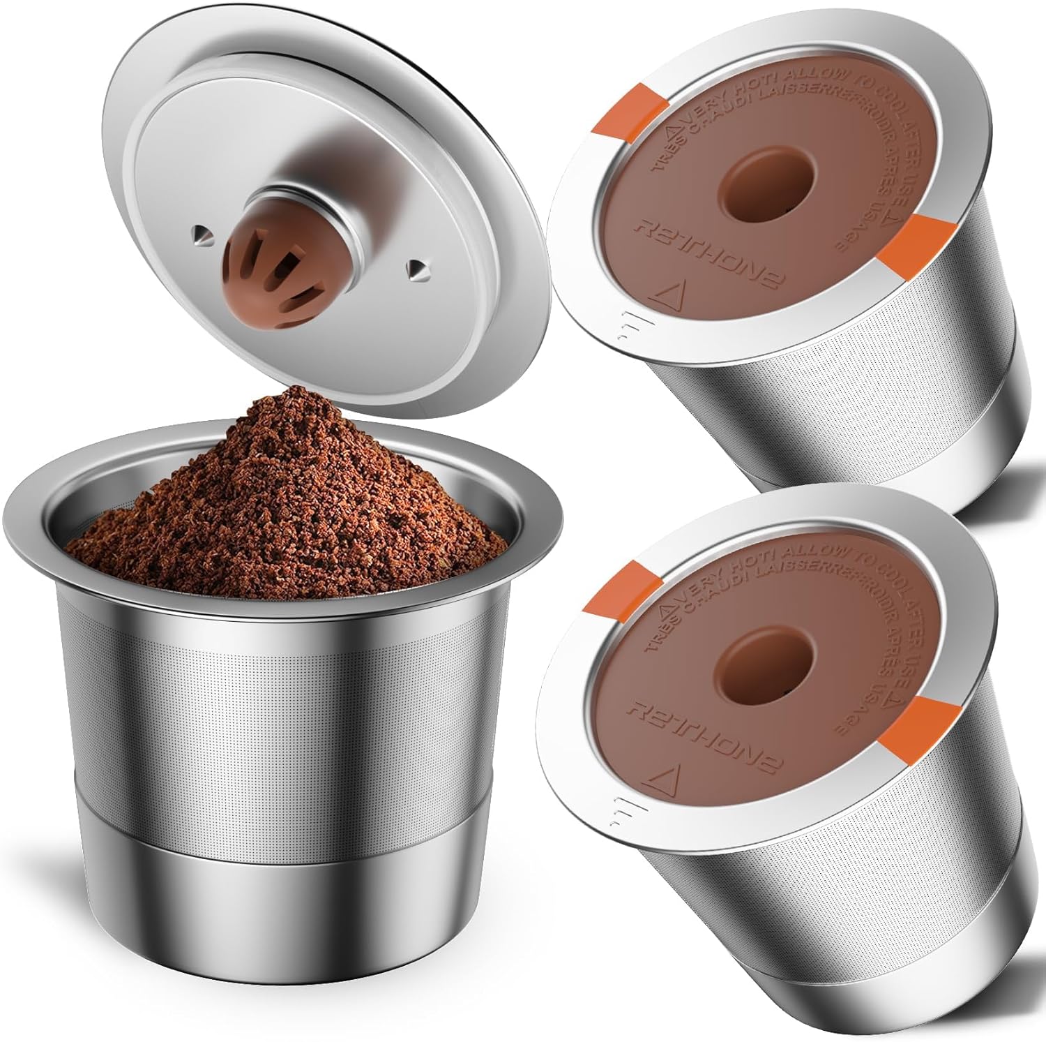 Amazon.com: RETHONE K Cup Reusable Coffee Pods, Stainless Steel ...