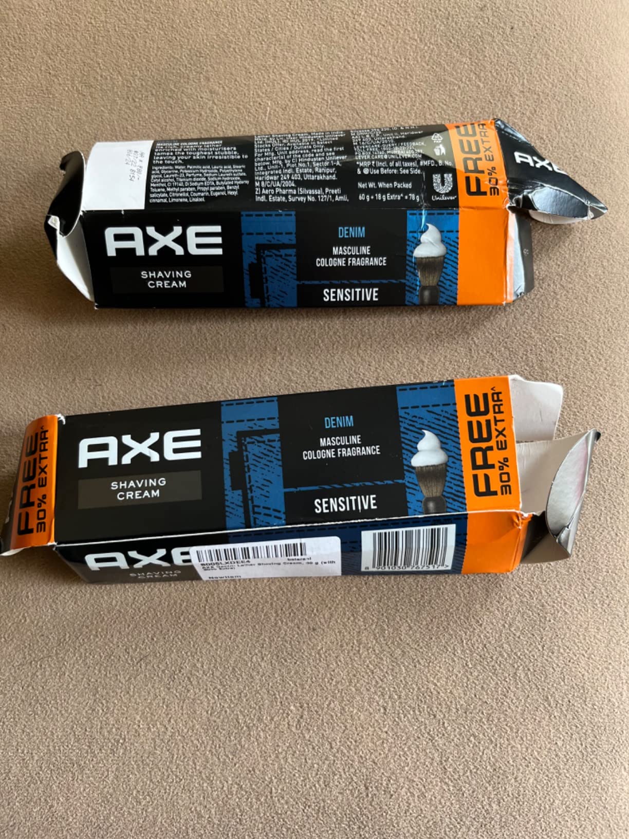 AXE Denim Lather Shaving Cream, 60 g (with 30% Extra) : Amazon.in ...