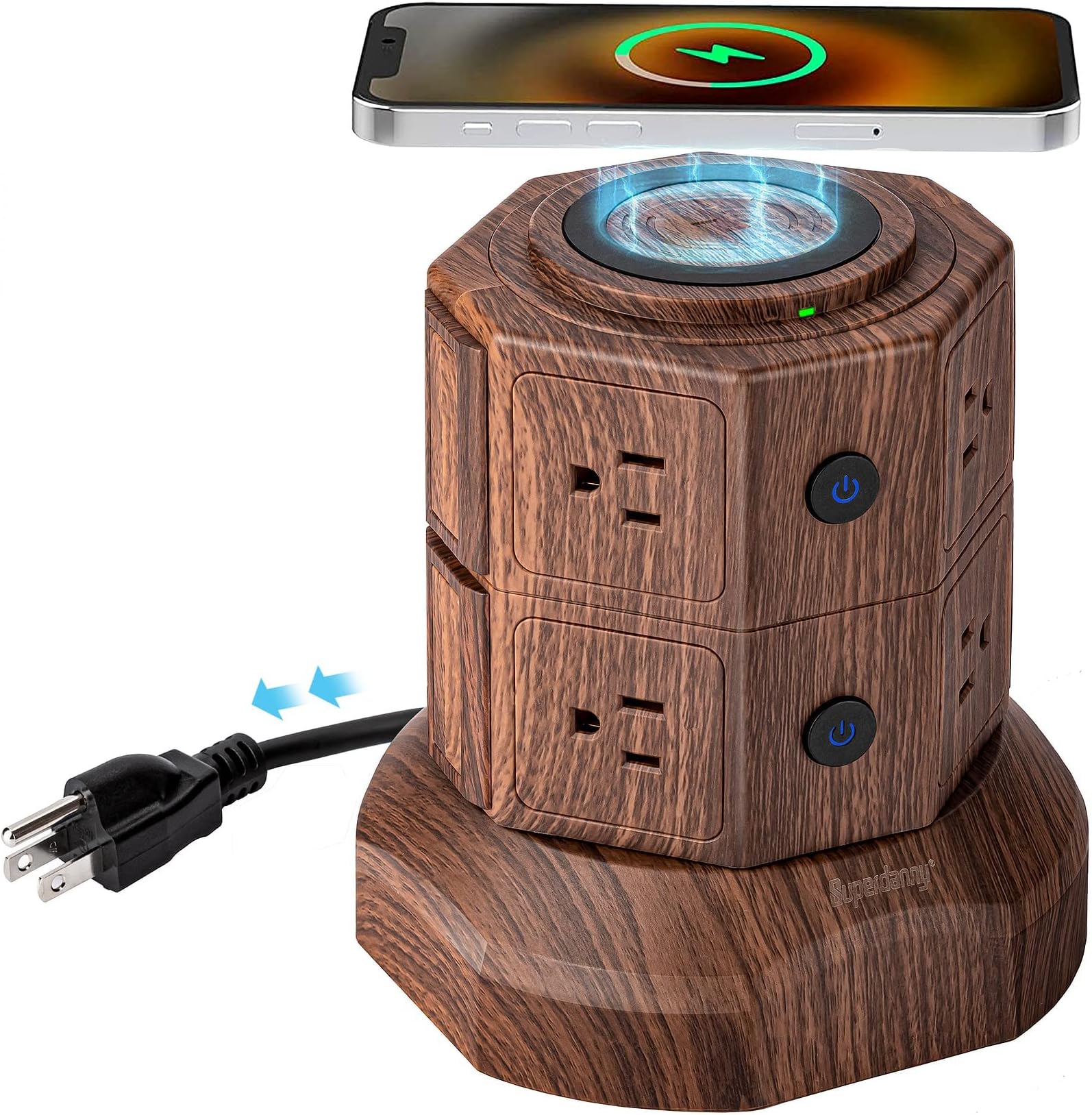 Amazon.com: SUPERDANNY Power Strip Surge Protector Tower with 15W ...