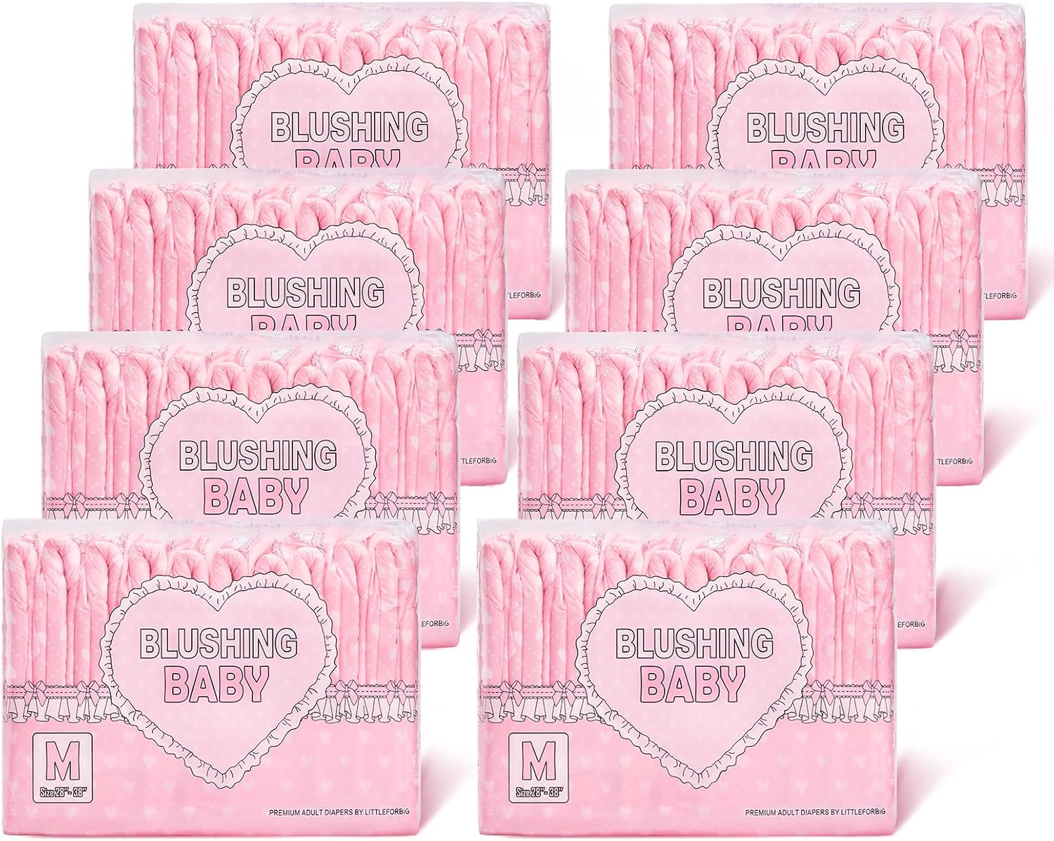 Amazon.com: Littleforbig Printed Adult Brief Diapers 80 Pieces (8 Packs) - Blushing Baby Pale ...