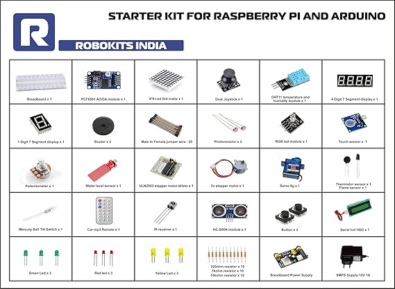 Starter Kit for Raspberry Pi and Arduino Embedded Prototyping Robokits ...