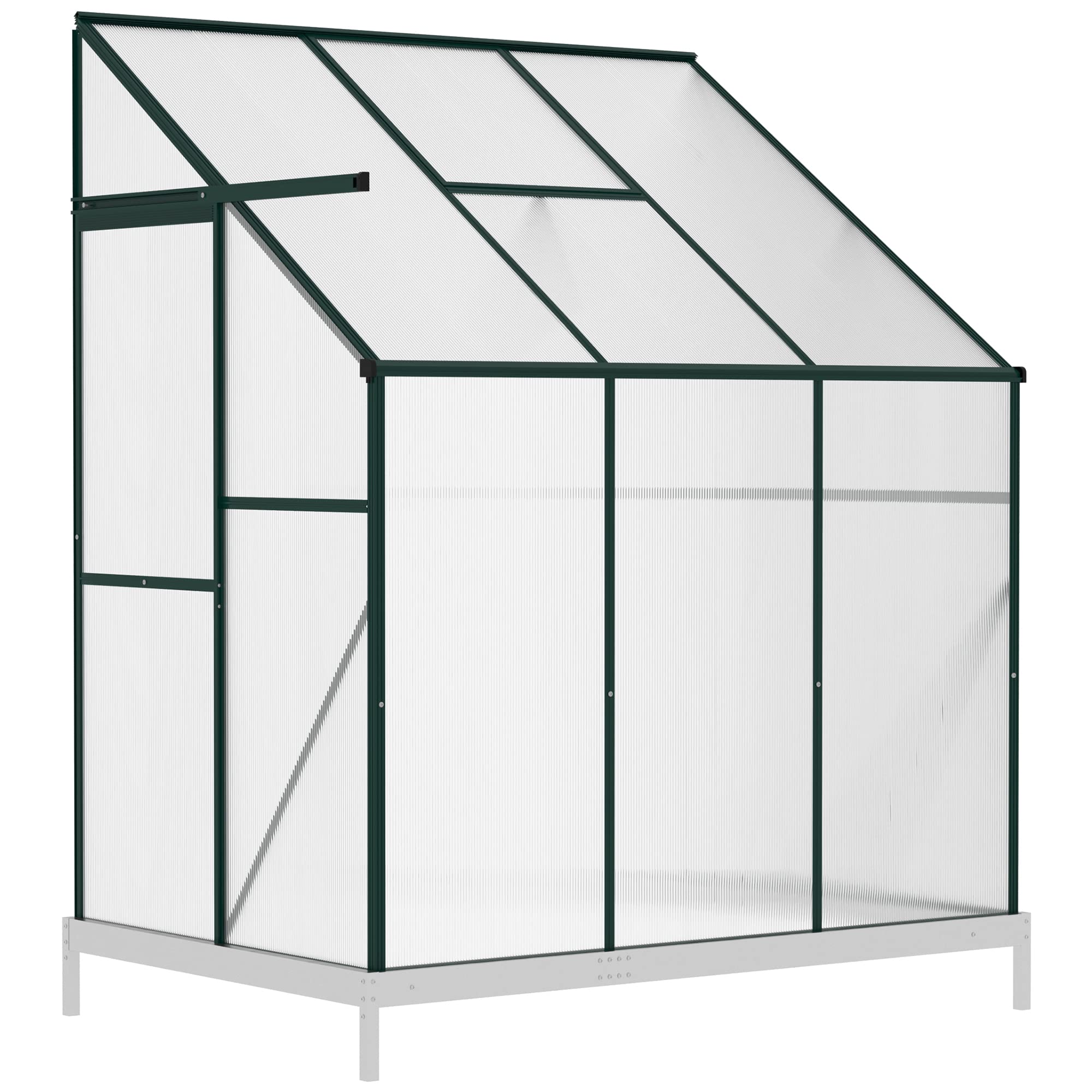 Buy Outsunny Walk In Lean To Greenhouse Garden Heavy Duty Aluminium
