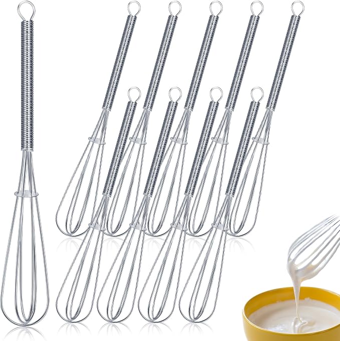 Amazon.com: Baderke 10 Pcs Mini Whisk Bulk Small Whisks for Cooking 304 ...