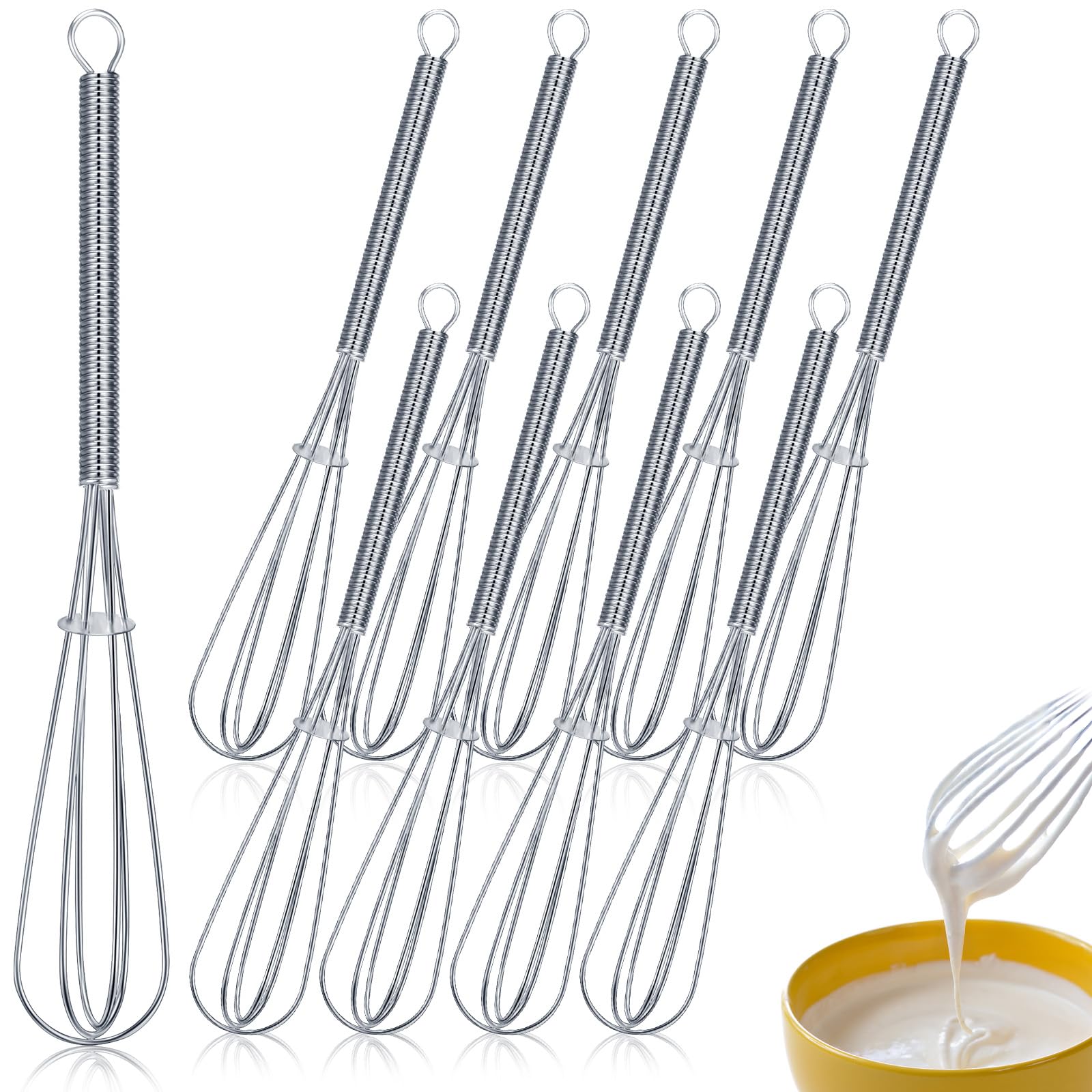 Amazon.com: Baderke 10 Pcs 6 Inch Mini Whisk Bulk Small Whisks for ...
