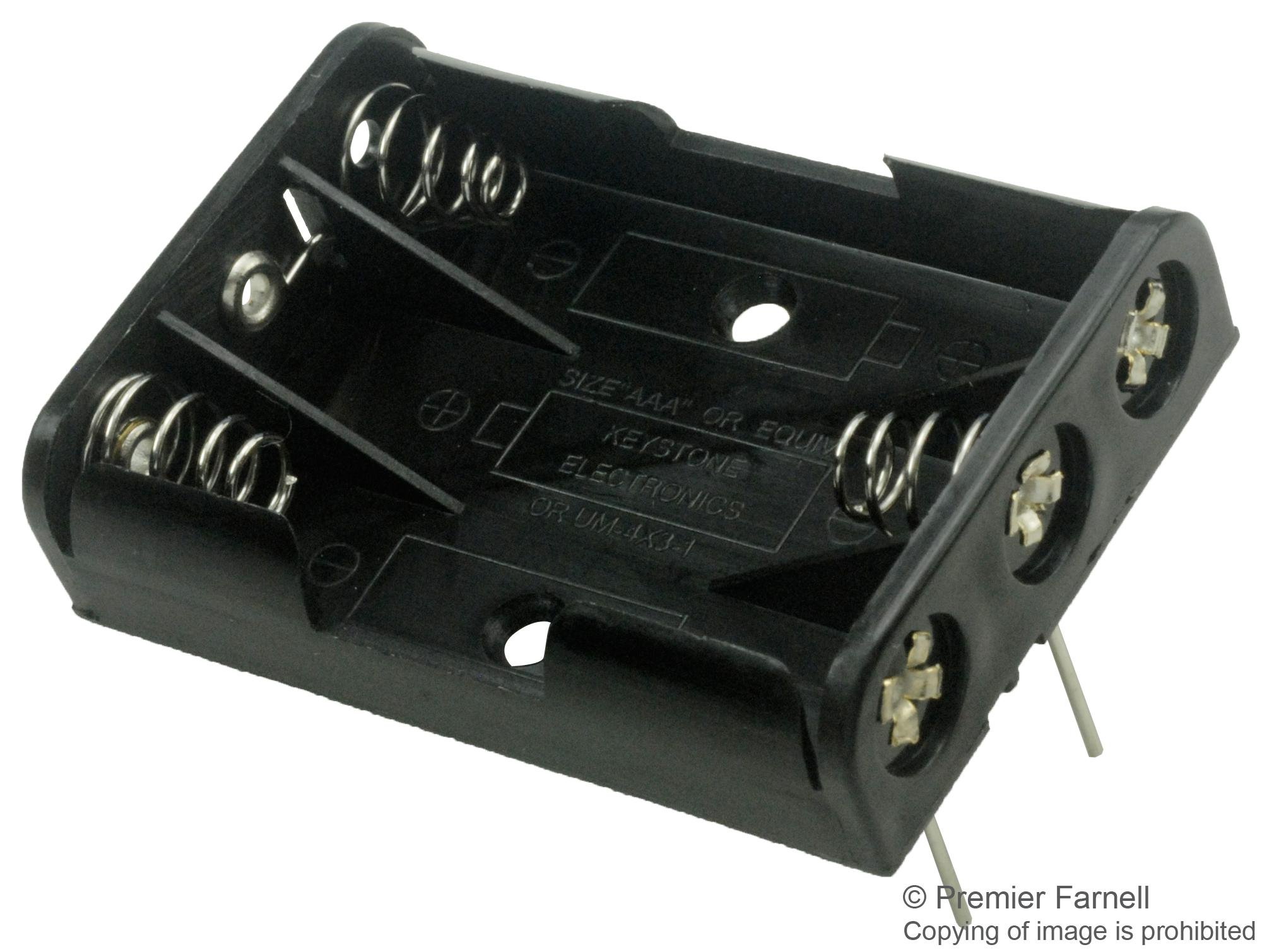 KEYSTONE ELECTRONICS 2479 3 AAA Cell PC Mount Plastic Battery Holder ...