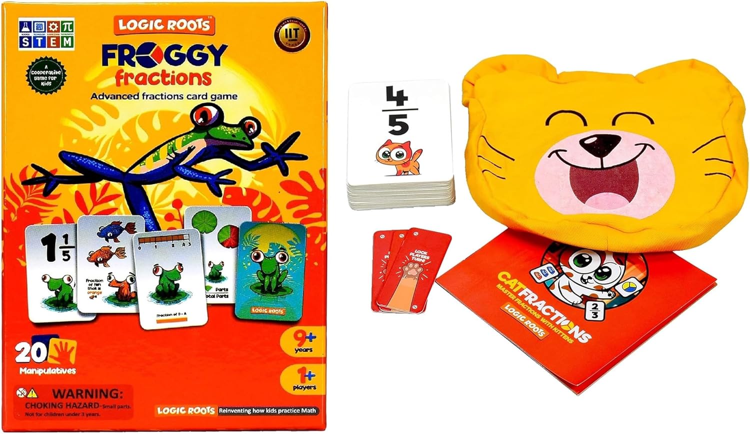 Amazon.com: Logic Roots Froggy Fractions and CAT Fractions Math Gard ...