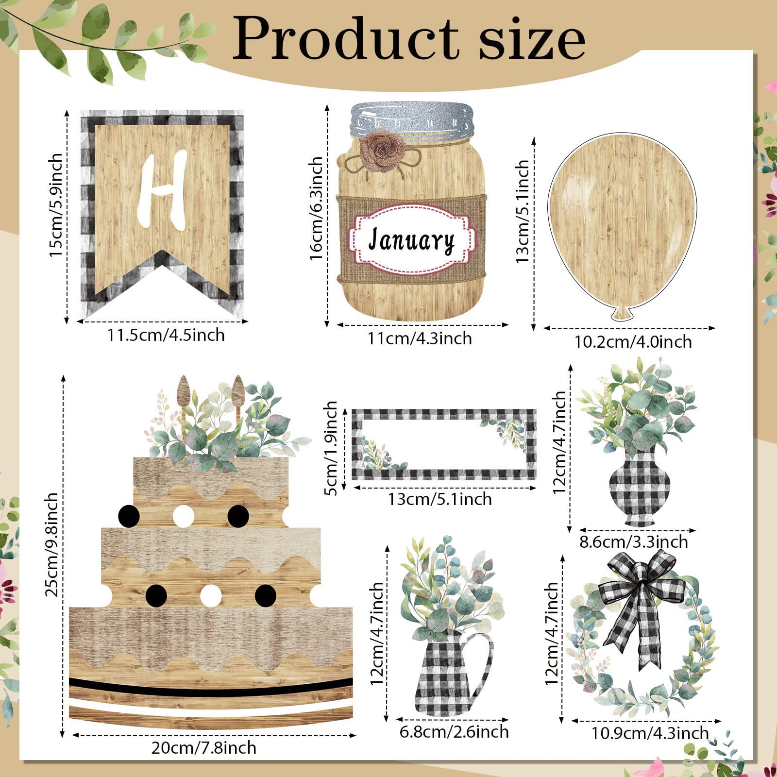 Snapklik.com : 80 Pcs Eucalyptus Farmhouse Classroom Board Decor ...