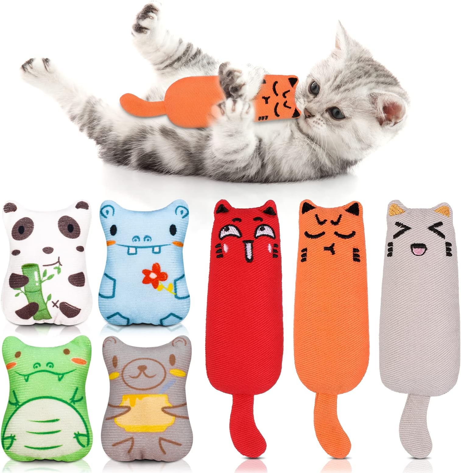 Fuyamp 7 Stück Katzenminze Spielzeug für Katzen, Plüsch Katzenspielzeug ...