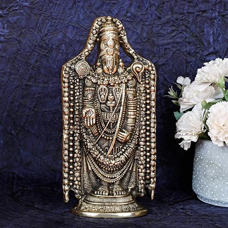 Buy Dattatreya Tirupati Balaji Murti Idol for Pooja Room in Brass ...