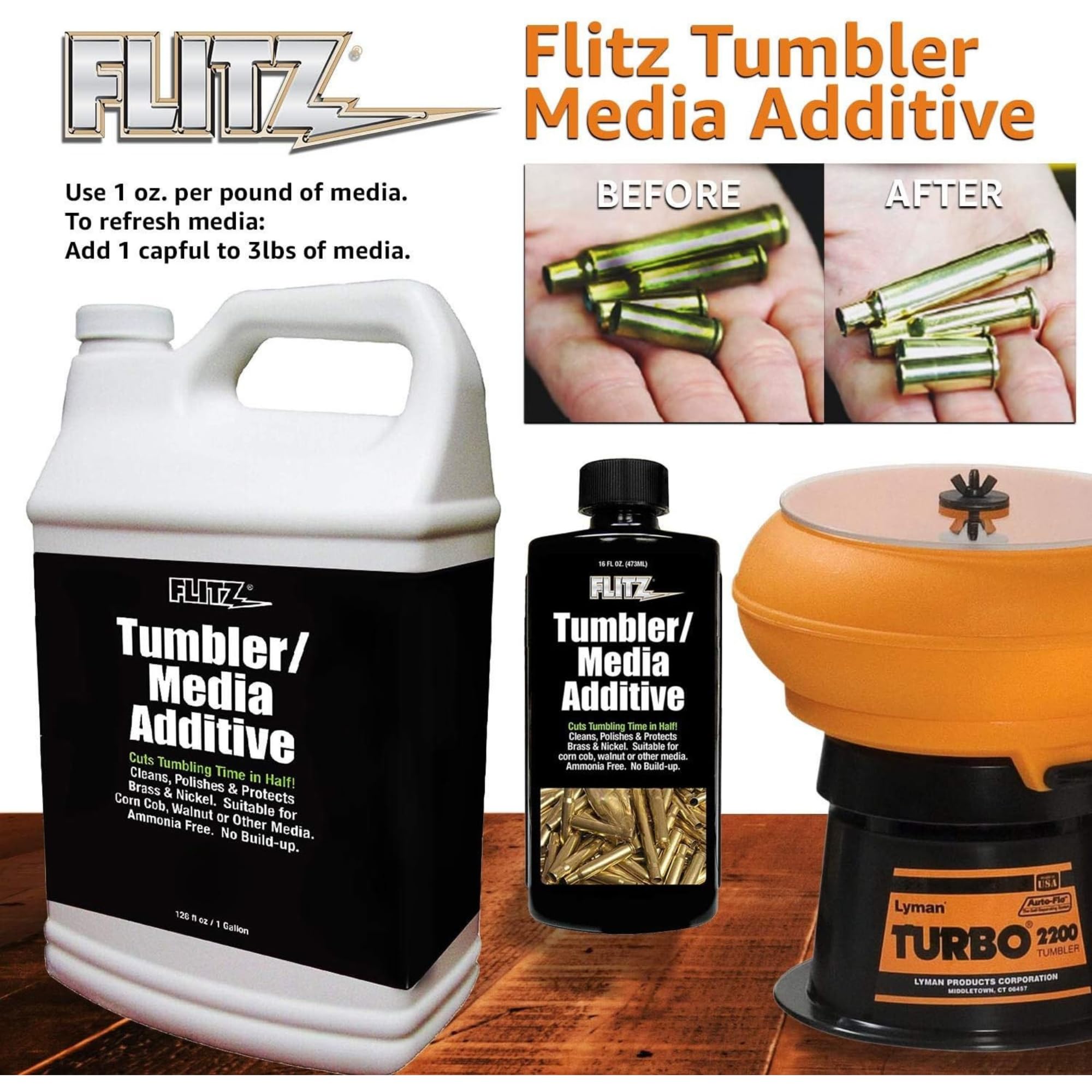 Snapklik.com : Flitz Tumbler Media Additive - 7.6oz Bottle Of USA-Made ...