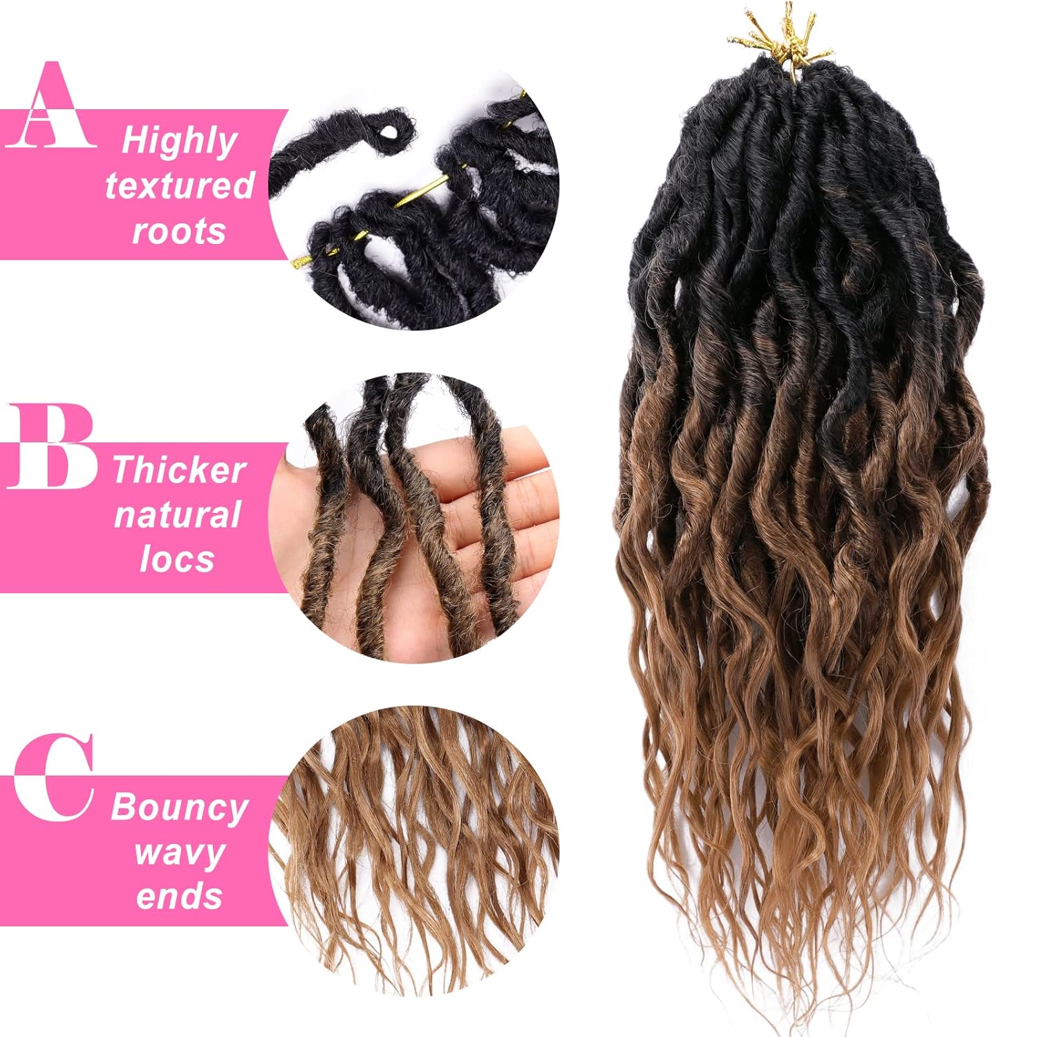 Faux Locs 12 inch 7 Packs Goddess Locs Crochet Hair Australia | Ubuy