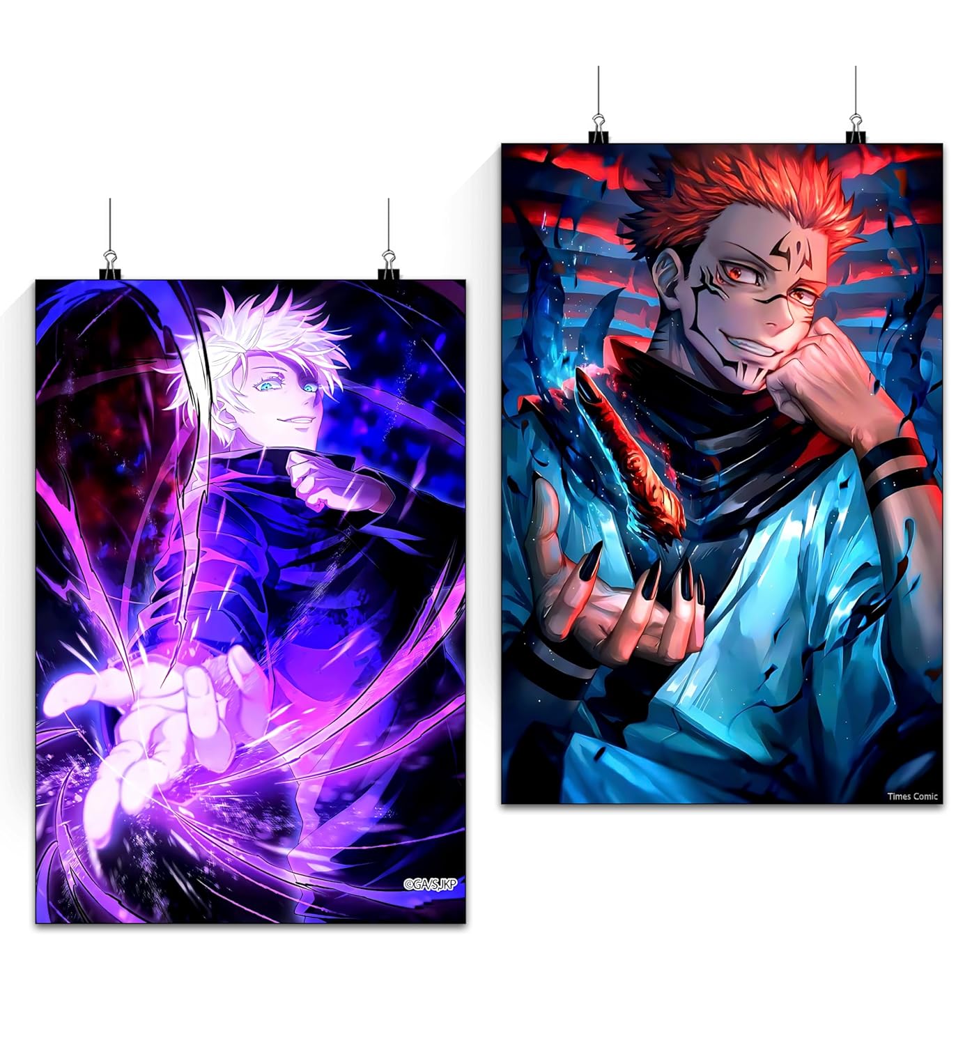 Jujutsu kaisen Sukuna Smile And Gojo Six Eyes Combo wall Poster | Pack ...