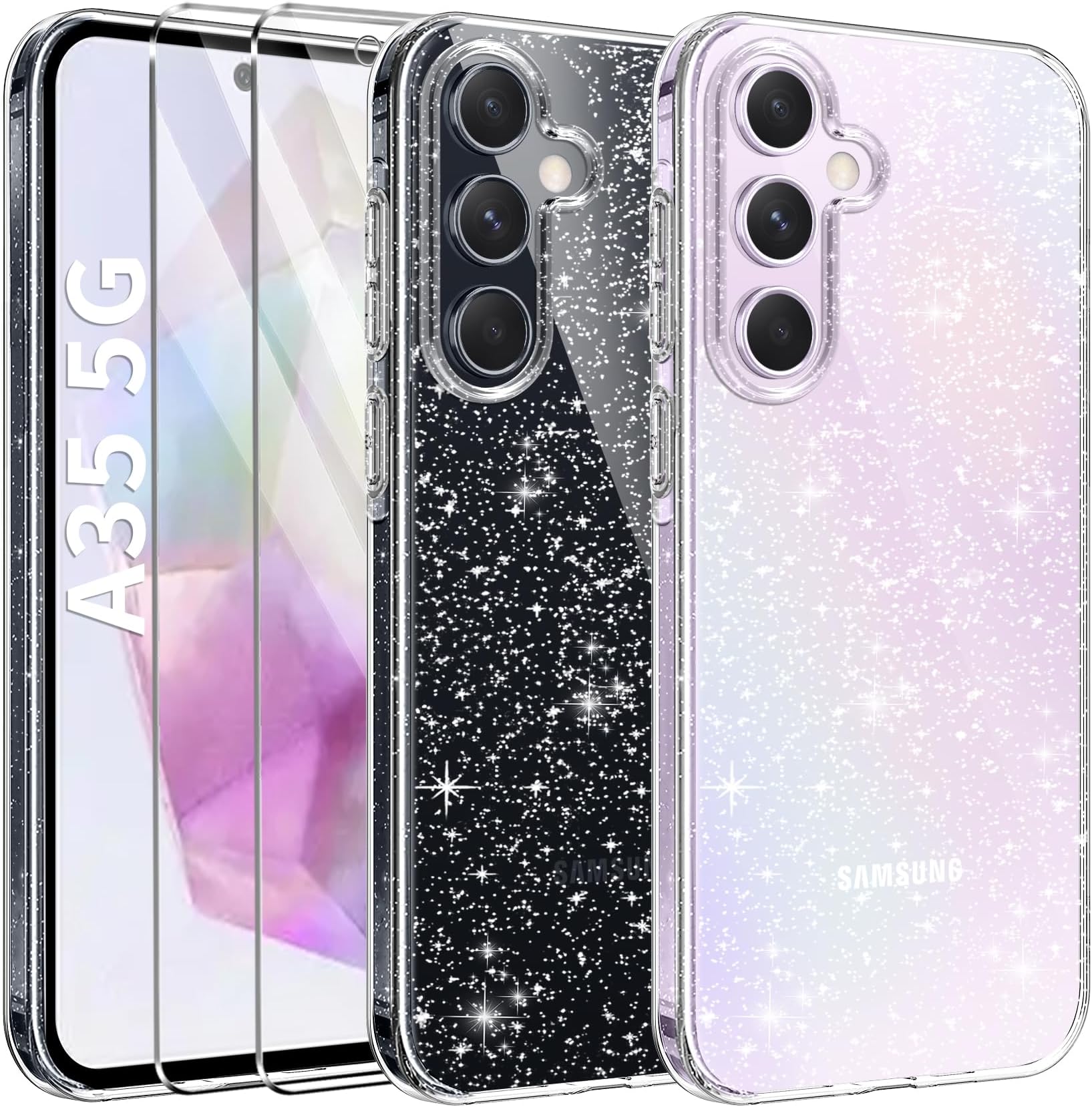 for Samsung Galaxy A35 5G Case: Clear with 2pcs Screen Protector ...