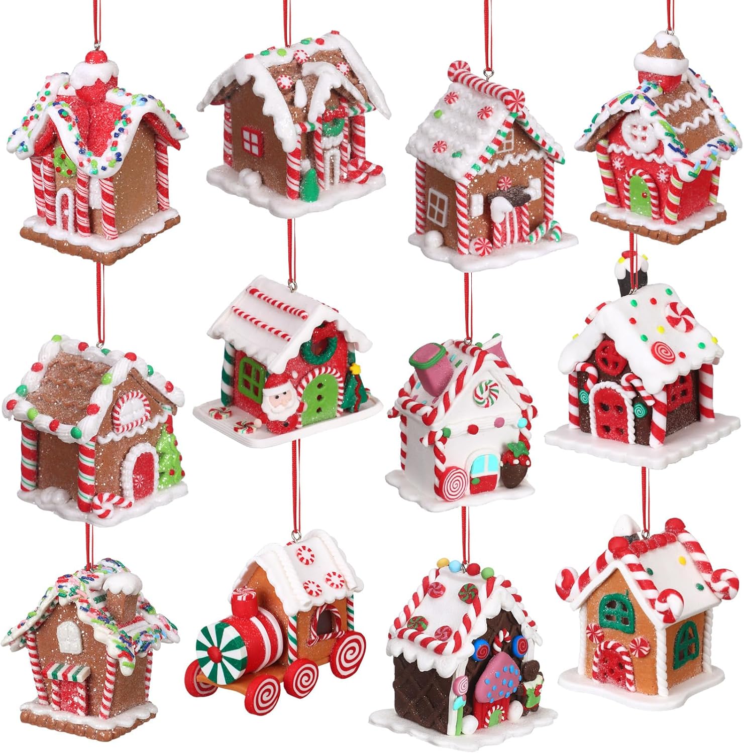 Amazon.com: Gingerbread House Ornaments Holiday Christmas Tree Ornament ...