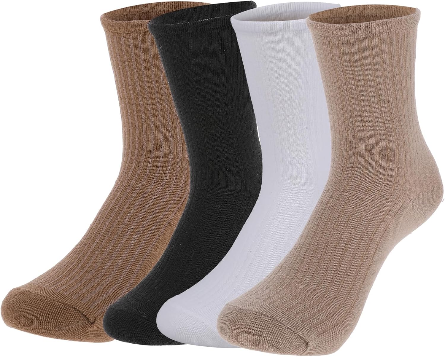 Amazon.com: Psyqtsuary Crew Socks for Women, 4 Pairs Soft Cotton Boot ...