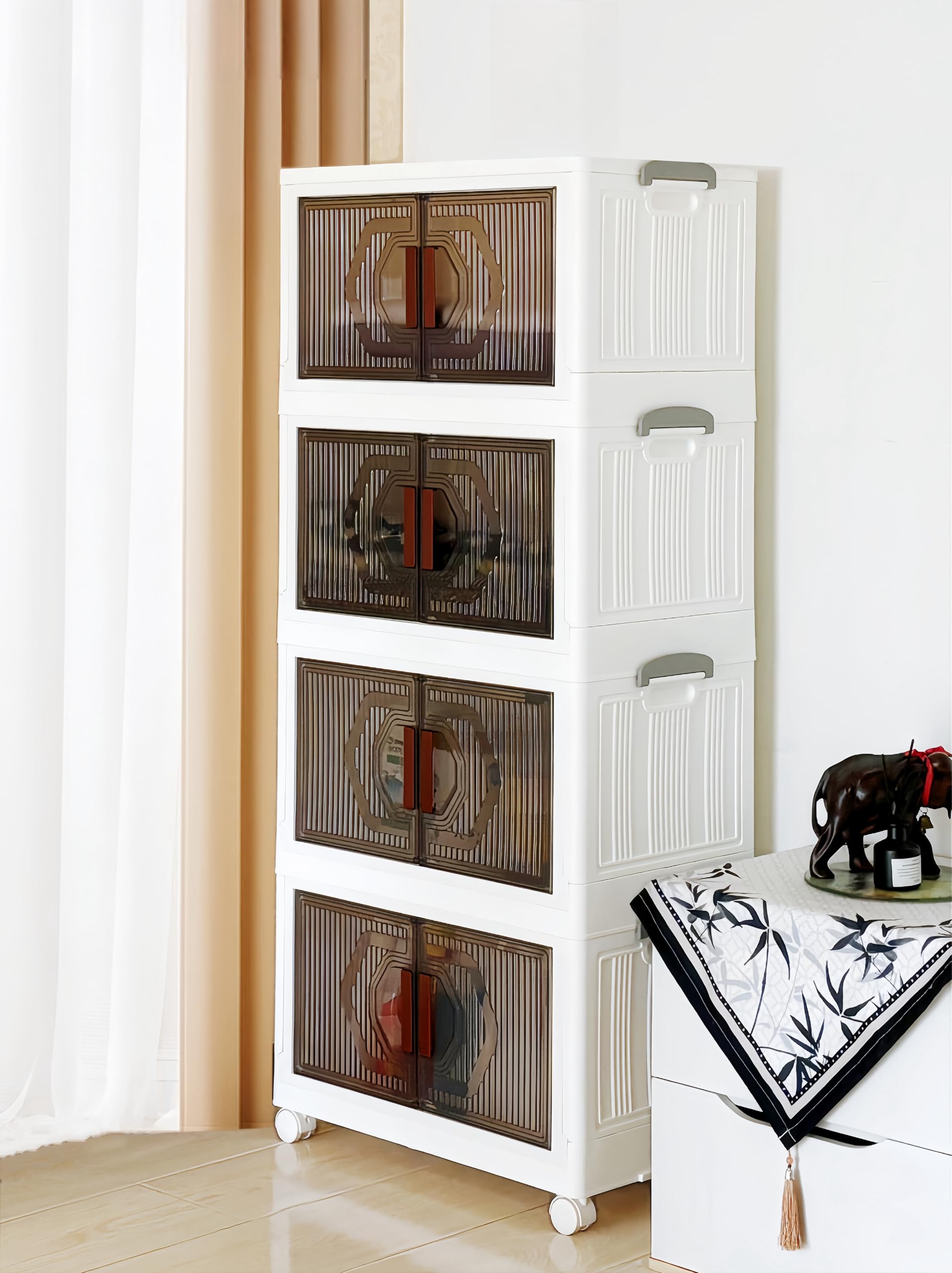 Amazon.com - JECCICHY 232QT Stackable Storage Bins with Lids, Foldable ...